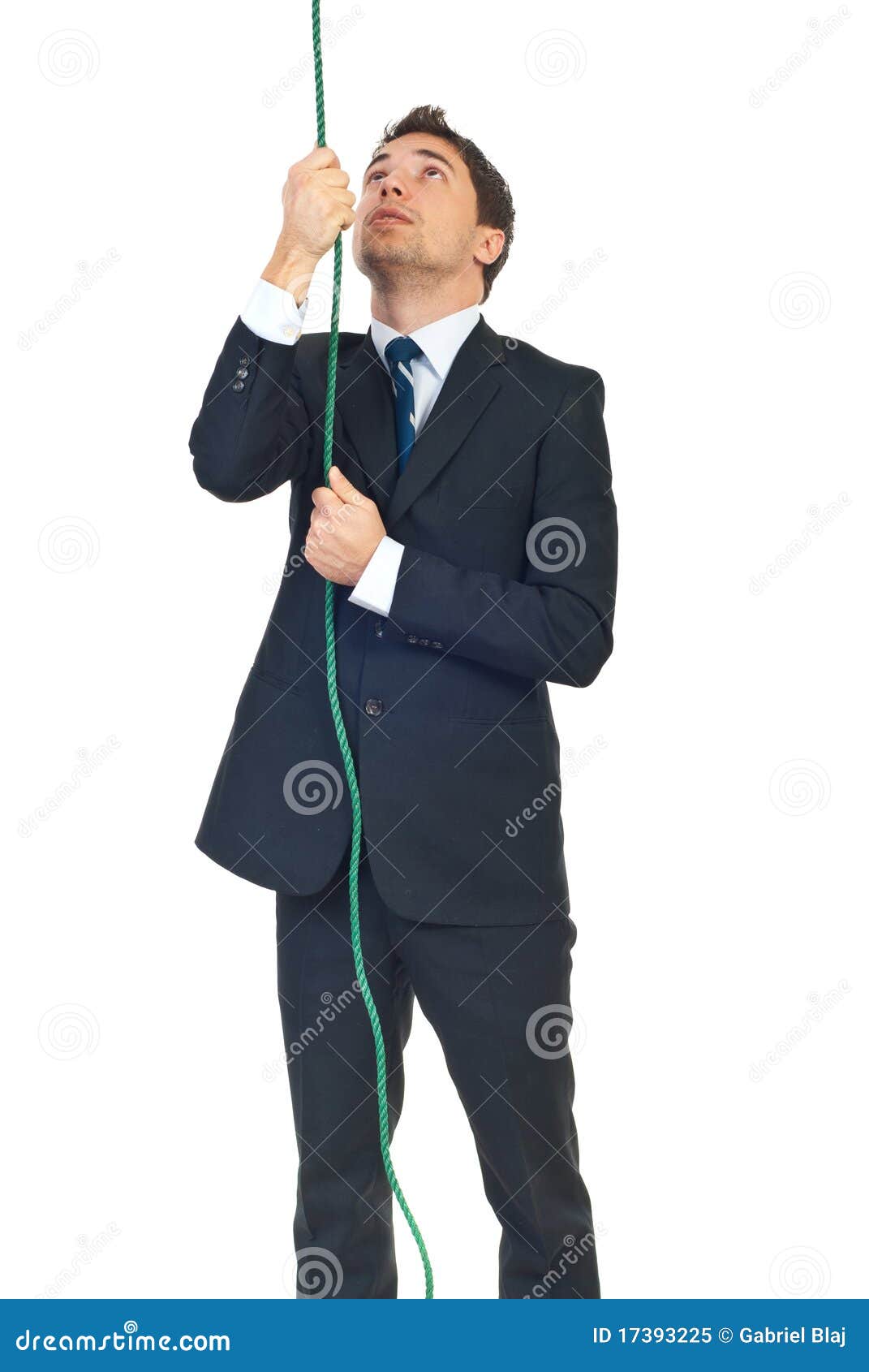 Man Trying To Climbing Rope Stock Image - Image of competition ...