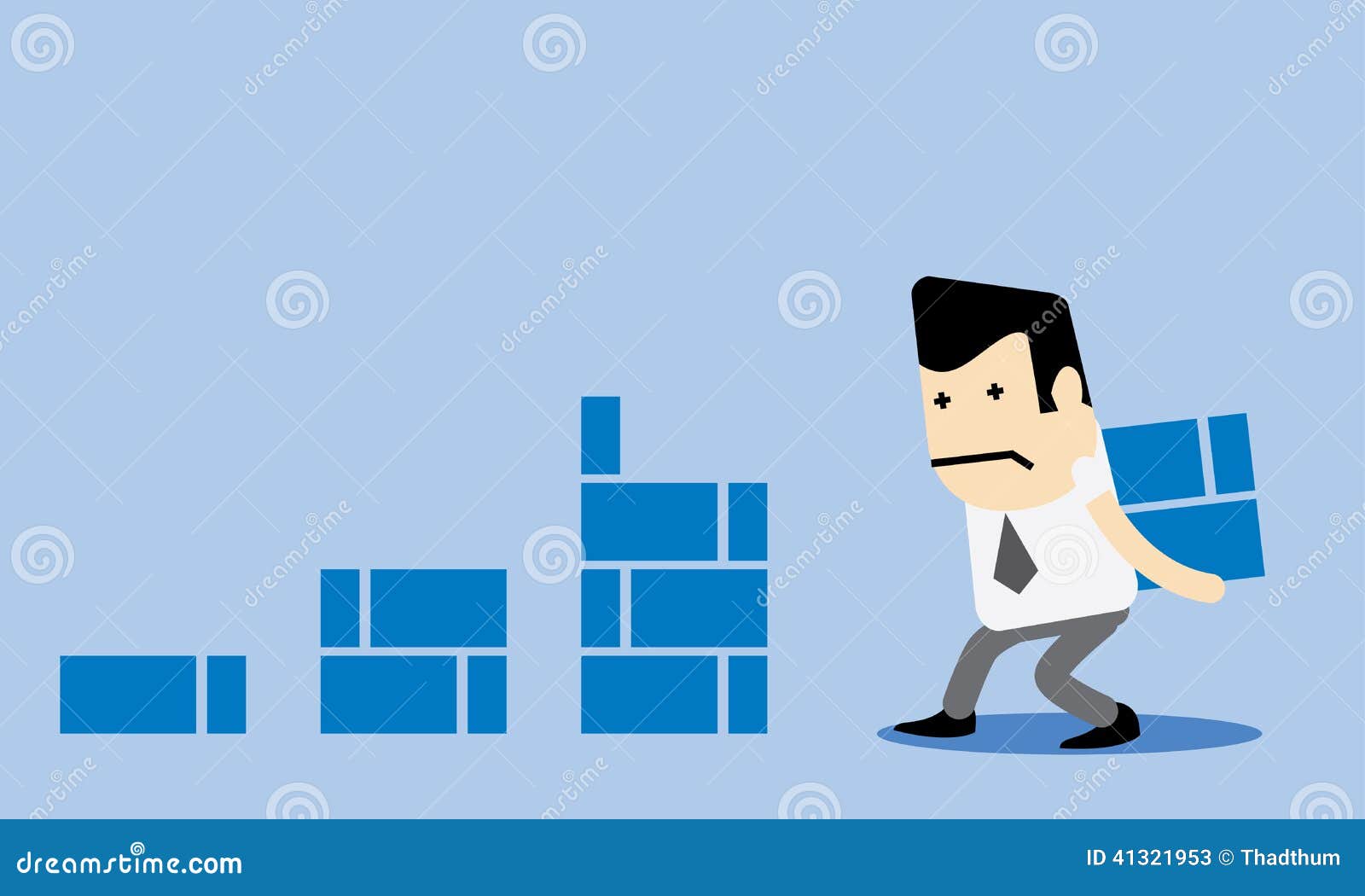 Man Trying To Complete His Hard Job Stock Vector - Illustration of ...