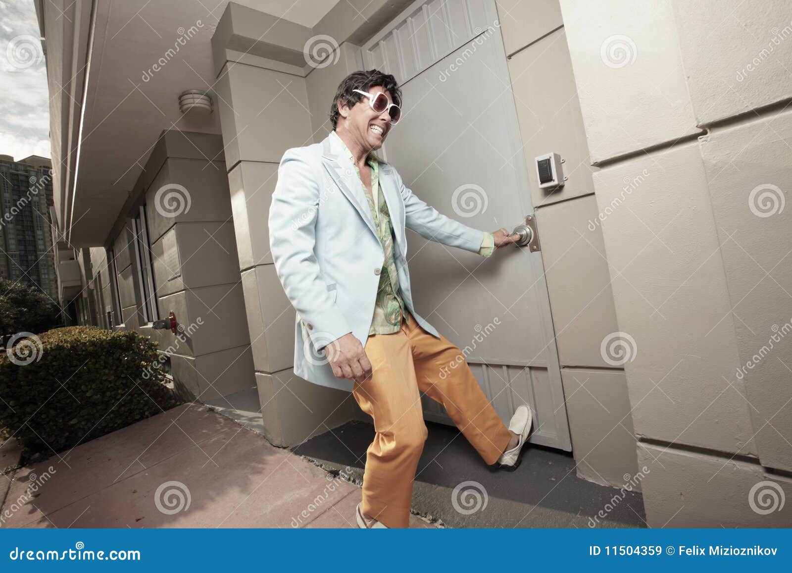 Man trying to get in stock image. Image of outdoors, style - 11504359