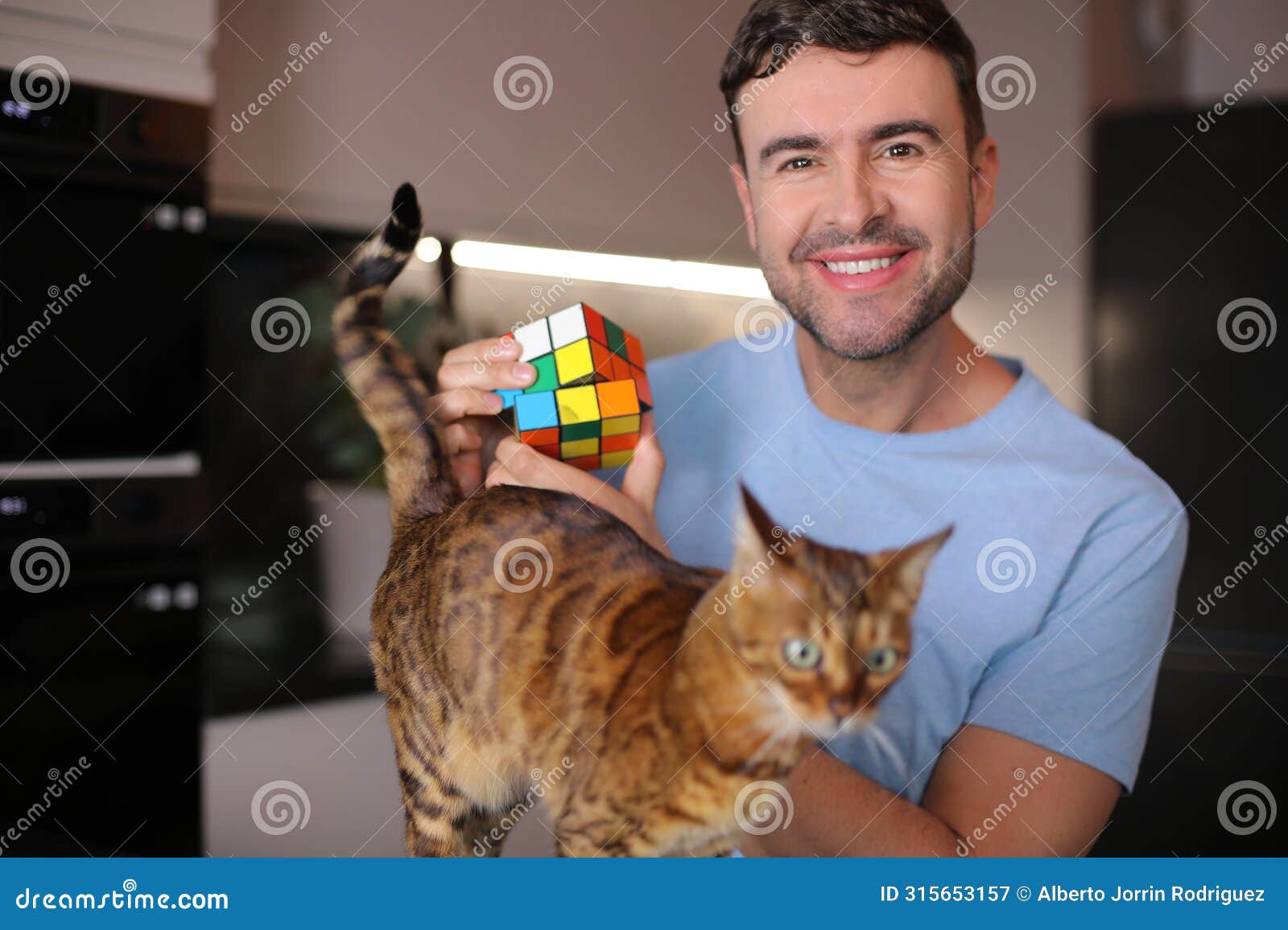 Man Trying To Solve a Puzzle Stock Image - Image of focused ...
