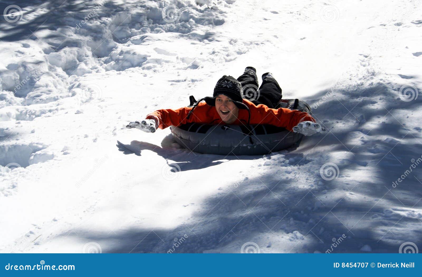 A Man Tubing stock image. Image of exciting, pine, outdoors - 8454707
