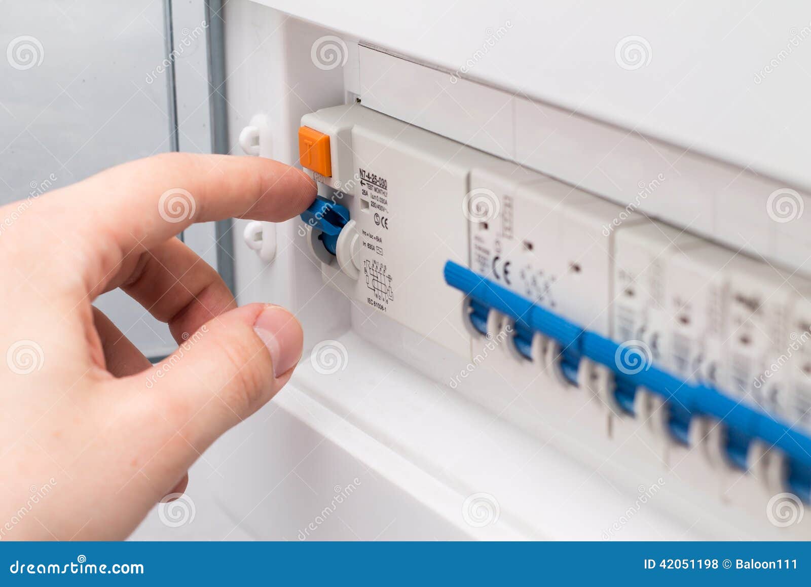 Man Turning on the Fuse Box Stock Photo - Image of system, electric ...