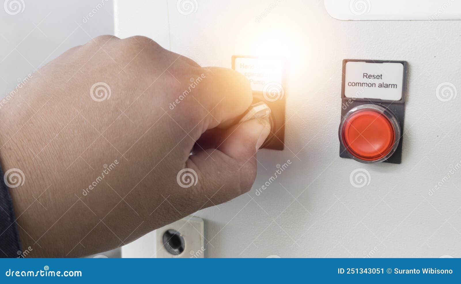 The Man Turning on Main Switch on Panel Control. Editorial Photo ...