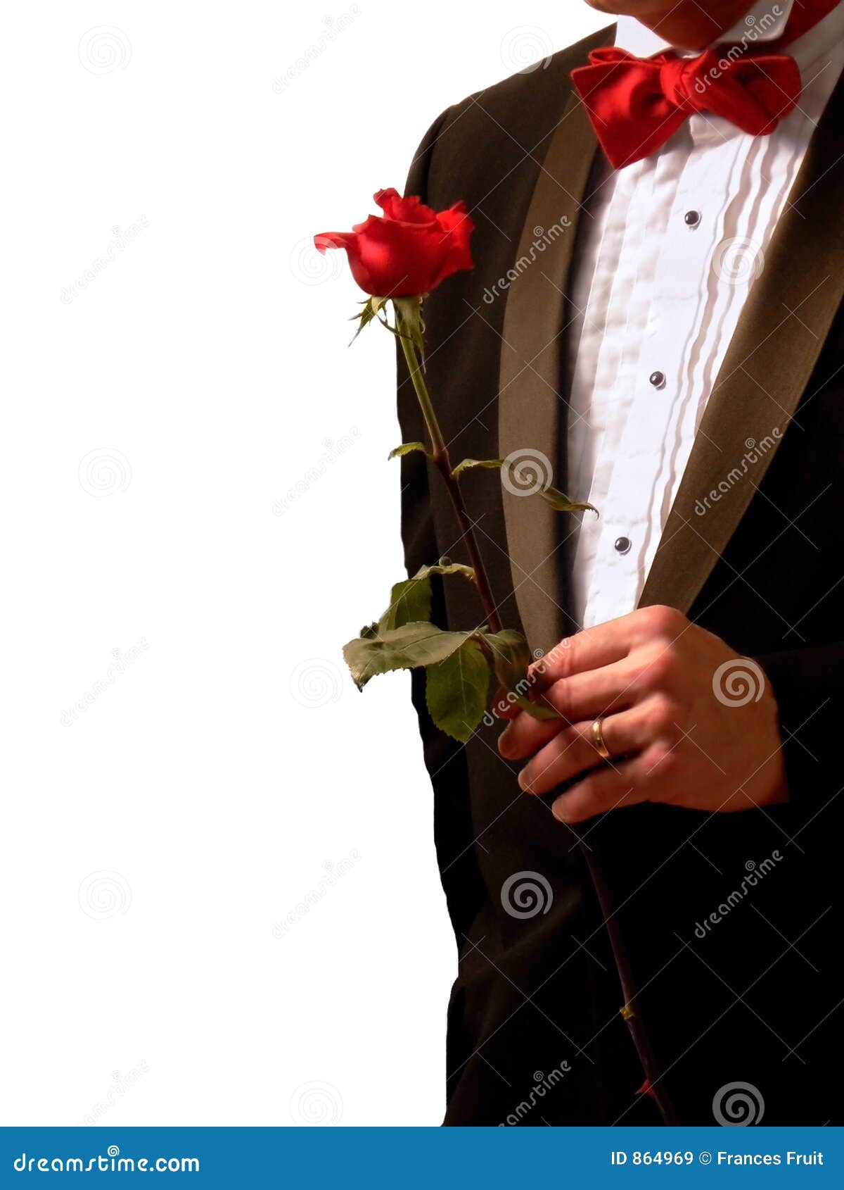 Man in tuxedo with rose stock image. Image of black, bowtie - 864969