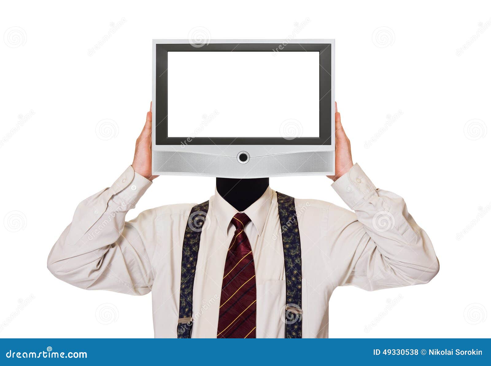 Man With Tv Screen For Head Stock Photography | CartoonDealer.com #49330538