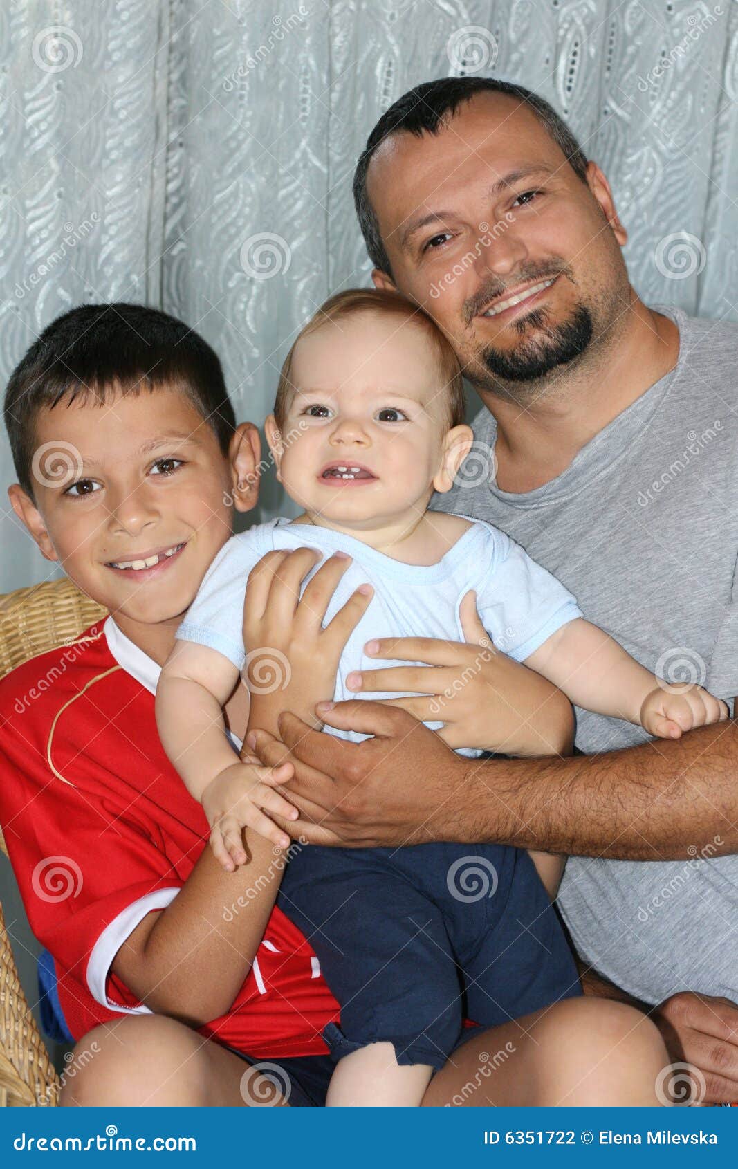 Man and two children stock photo. Image of wife, innocent - 6351722