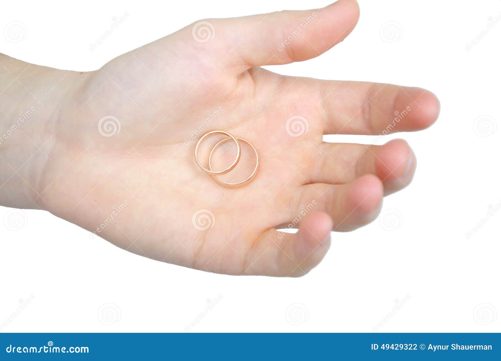 Man with Two Gold Rings on Palm Stock Photo - Image of married, proffer ...