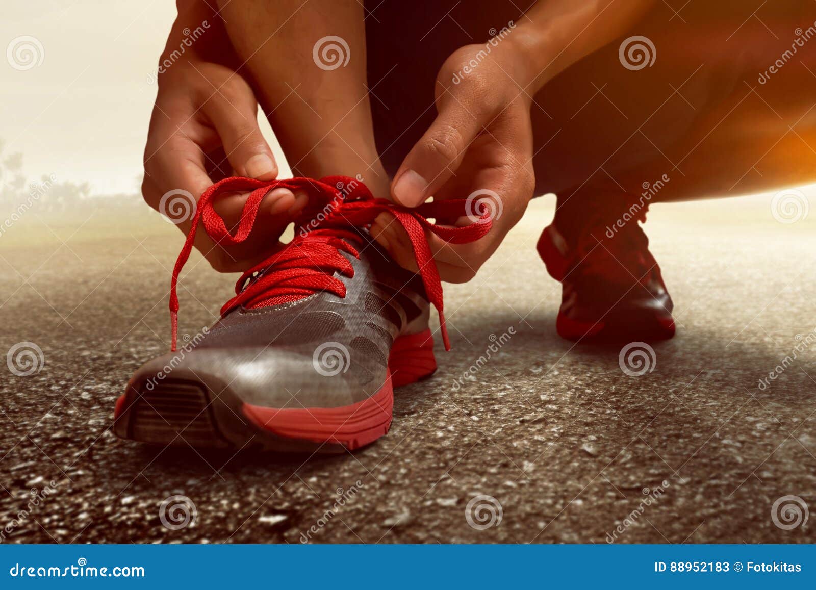 Man tying running shoes stock image. Image of front, preparing - 88952183