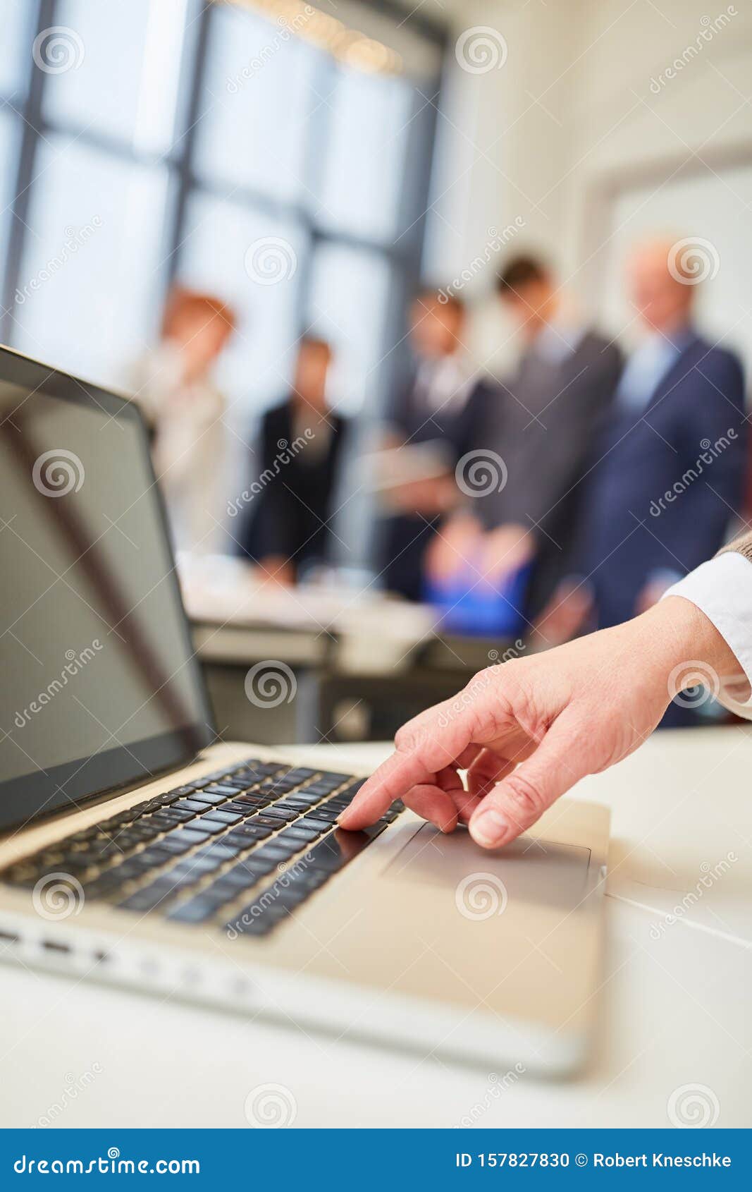 Man Types on Laptop Computer Stock Photo - Image of innovation, laptop ...