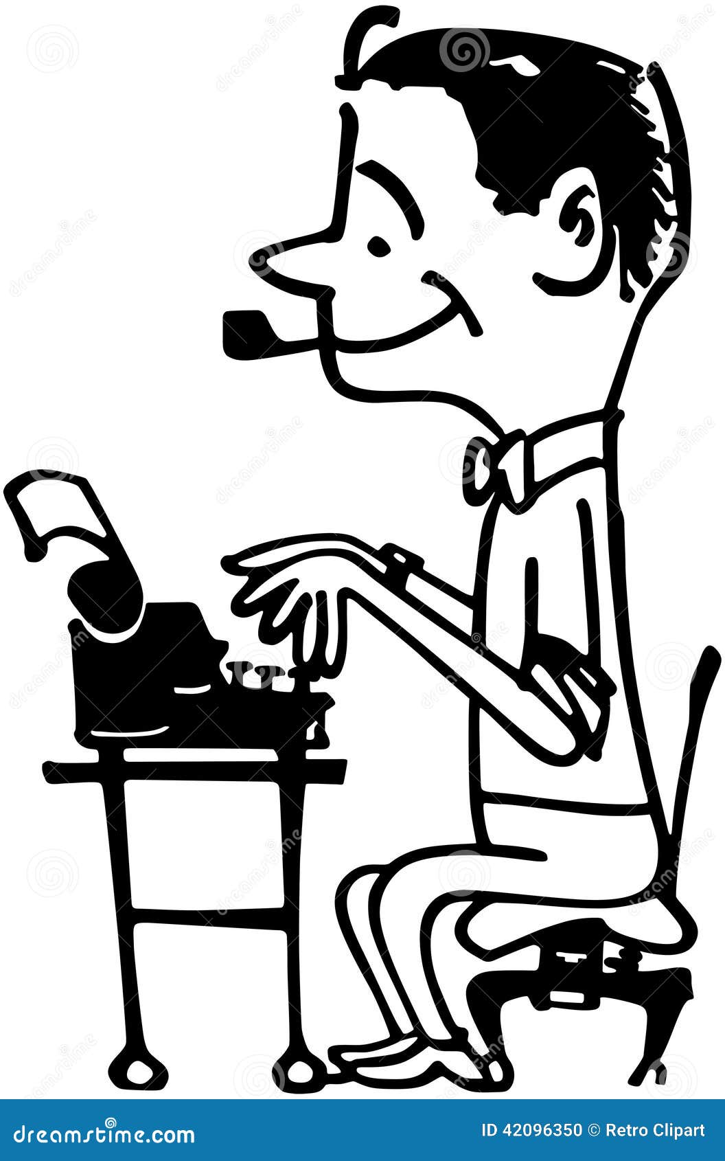 Man Typing stock vector. Illustration of workin, 1950 - 42096350