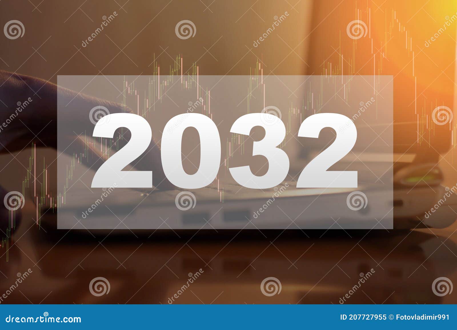 A Man is Typing in the Computer - 2032. Business Graph and Remote Work ...