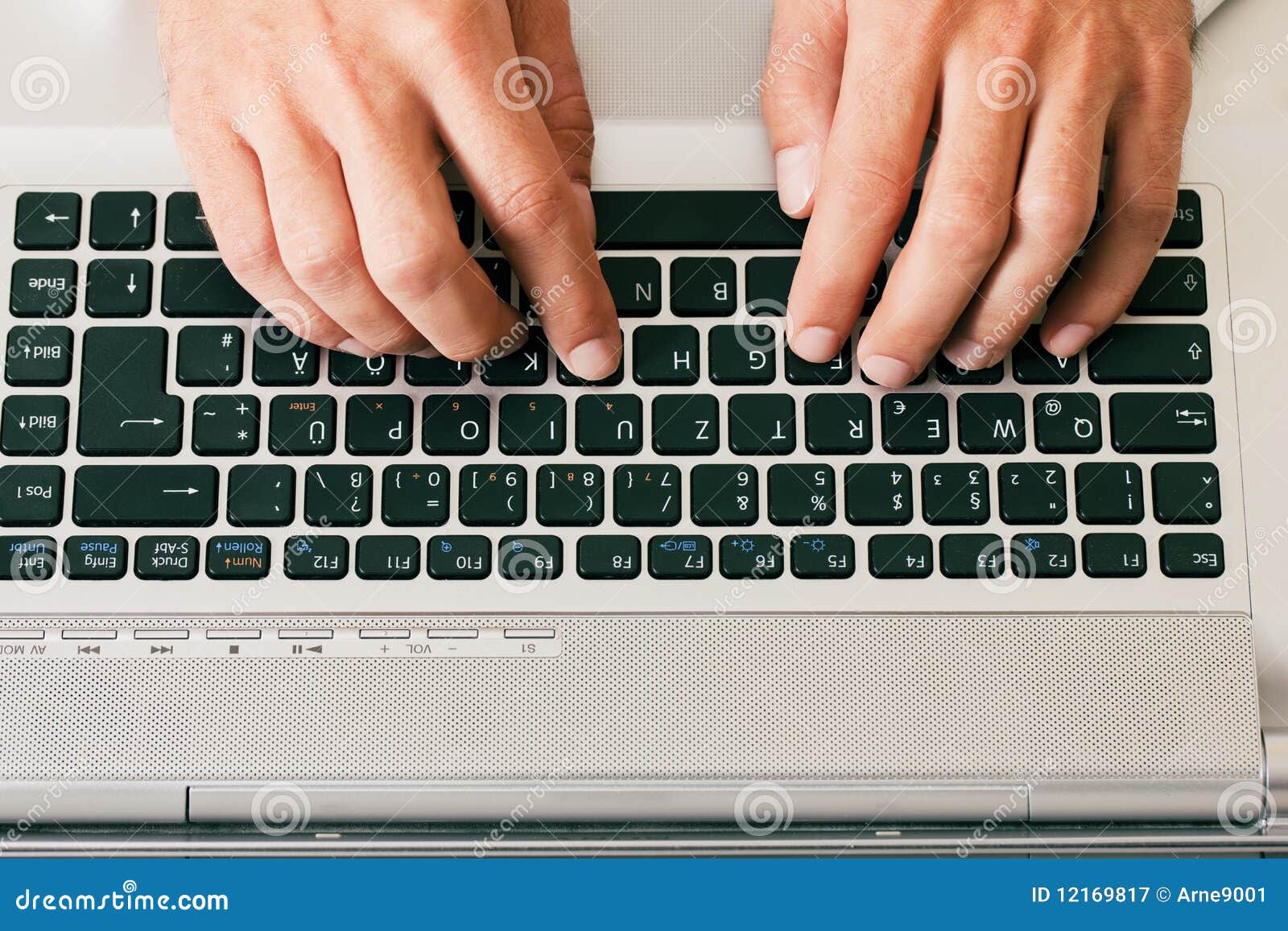 Man Typing Computer Keyboard Stock Image Image Of Project Keyboard
