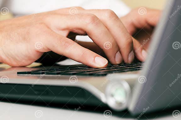 Man Typing Computer Keyboard Stock Image - Image of computer, close ...