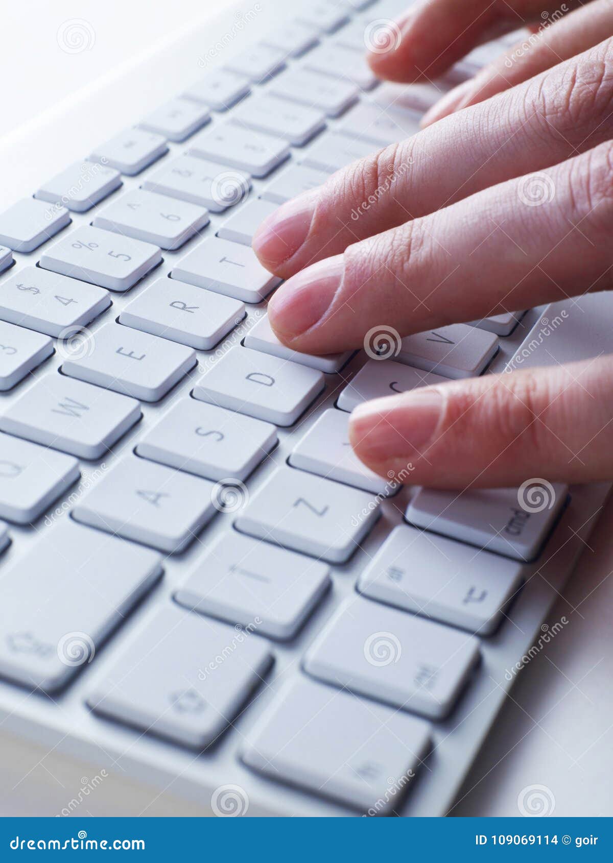 Fingers on keyboard stock photo. Image of working, modern - 109069114