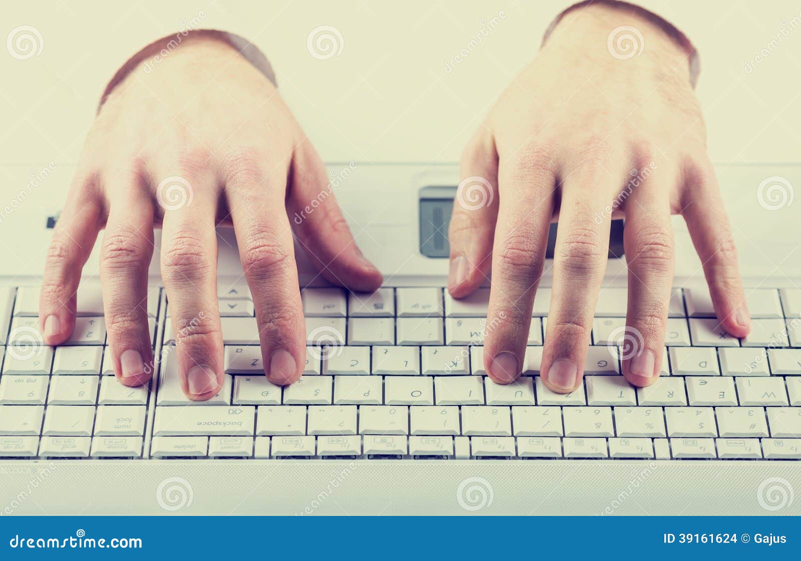 Man Typing on a Computer Keyboard Stock Photo - Image of hands ...