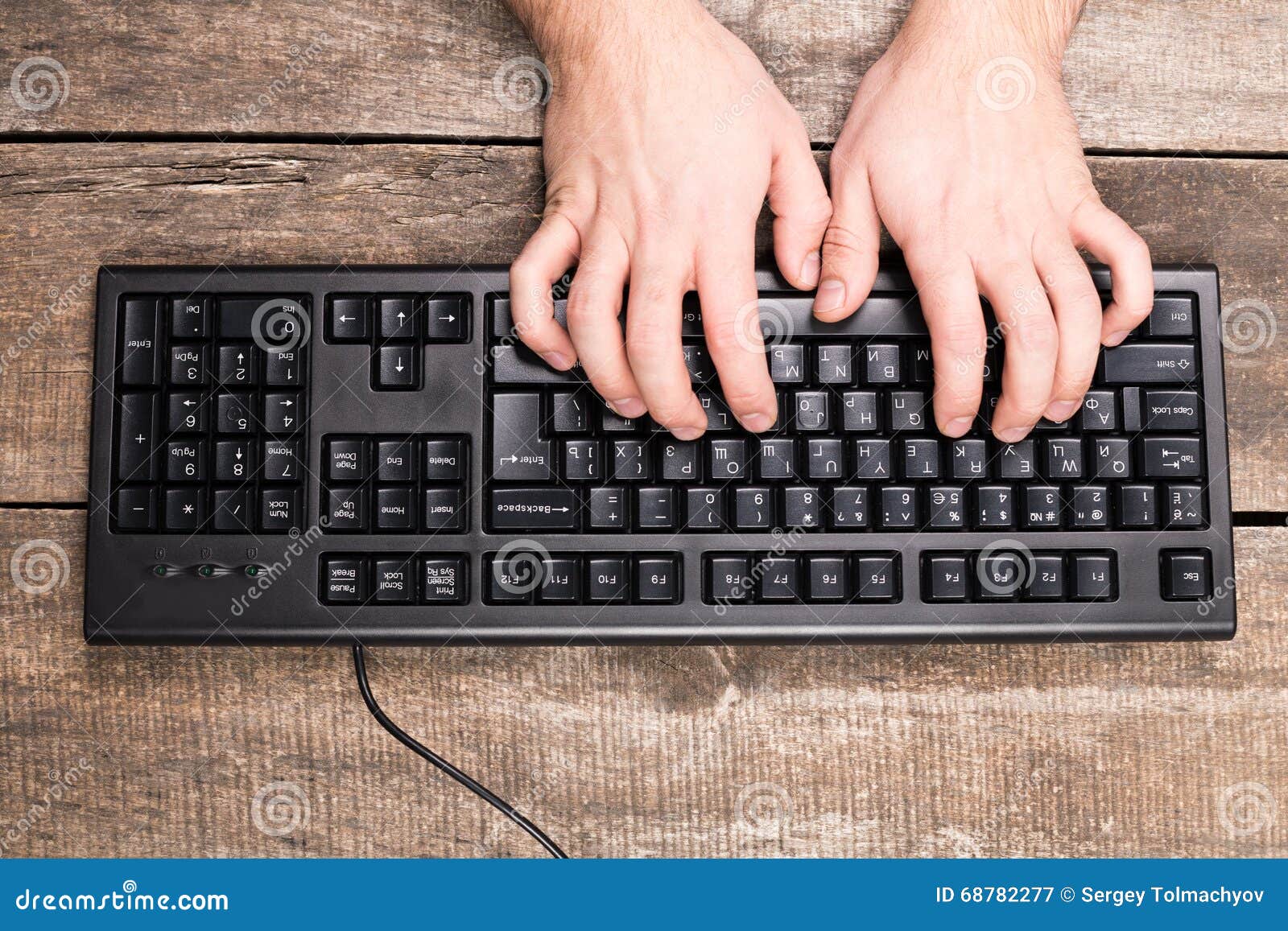 Man is typing on keyboard stock image. Image of business - 68782277
