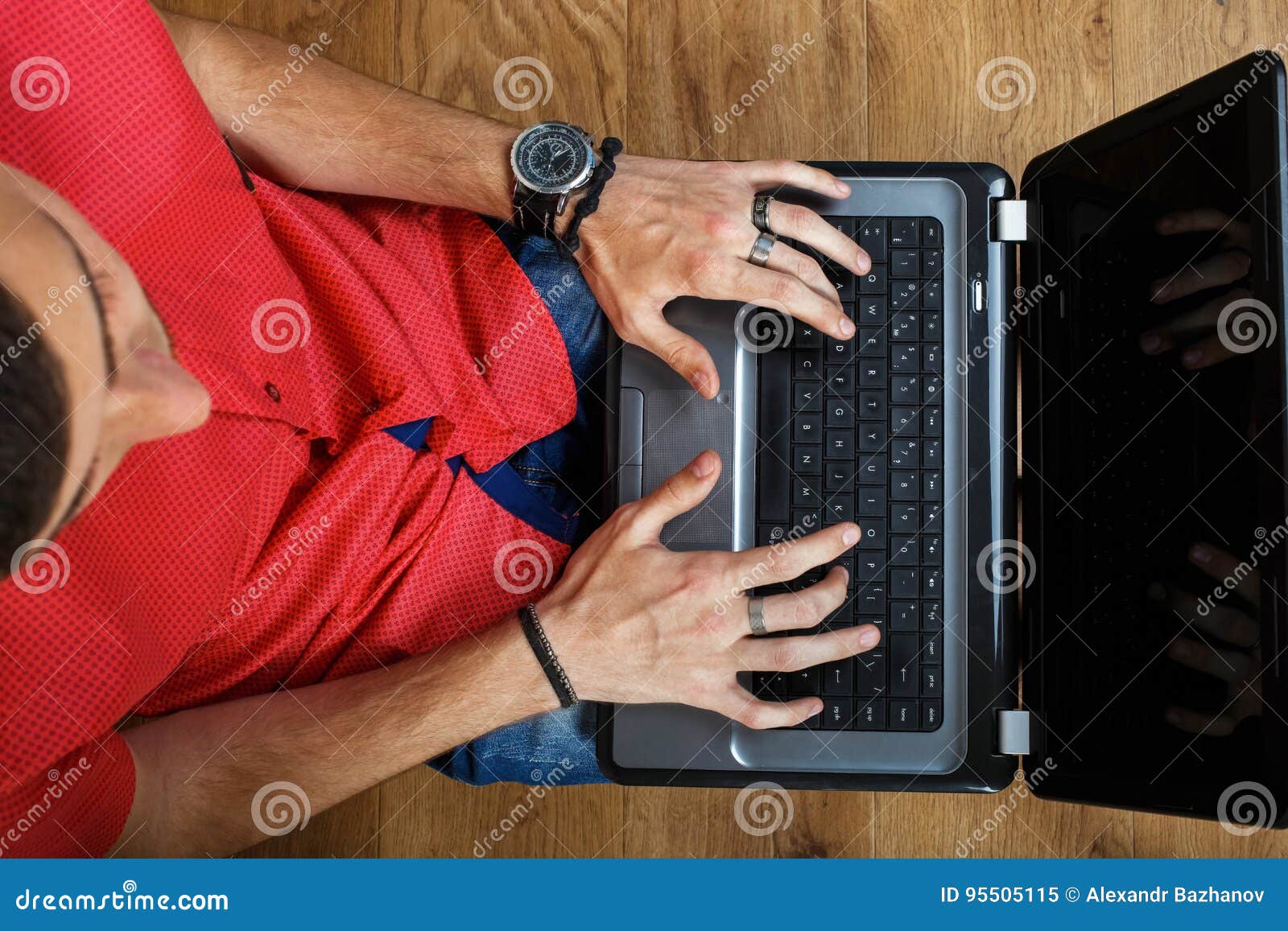 Man is Typing on the Keyboard Stock Image - Image of computer, wrist ...