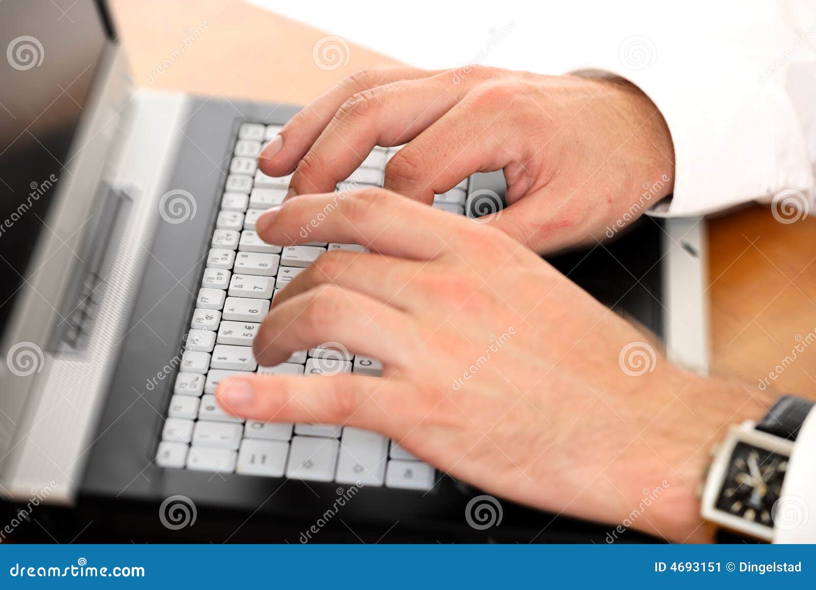 Man typing on a laptop 2 stock image. Image of browse - 4693151