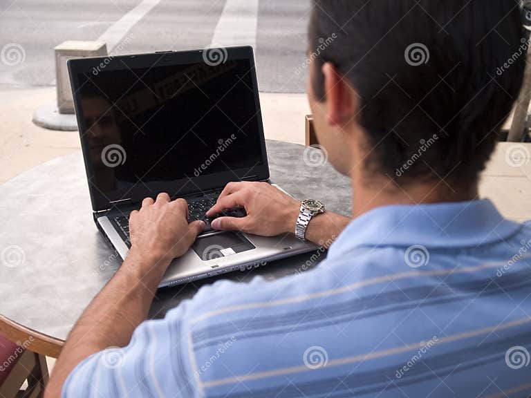 Man typing on laptop stock image. Image of businessperson - 3285139