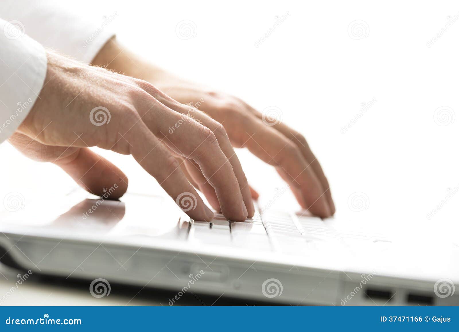 Man Typing on a Laptop Computer Stock Photo - Image of personal ...