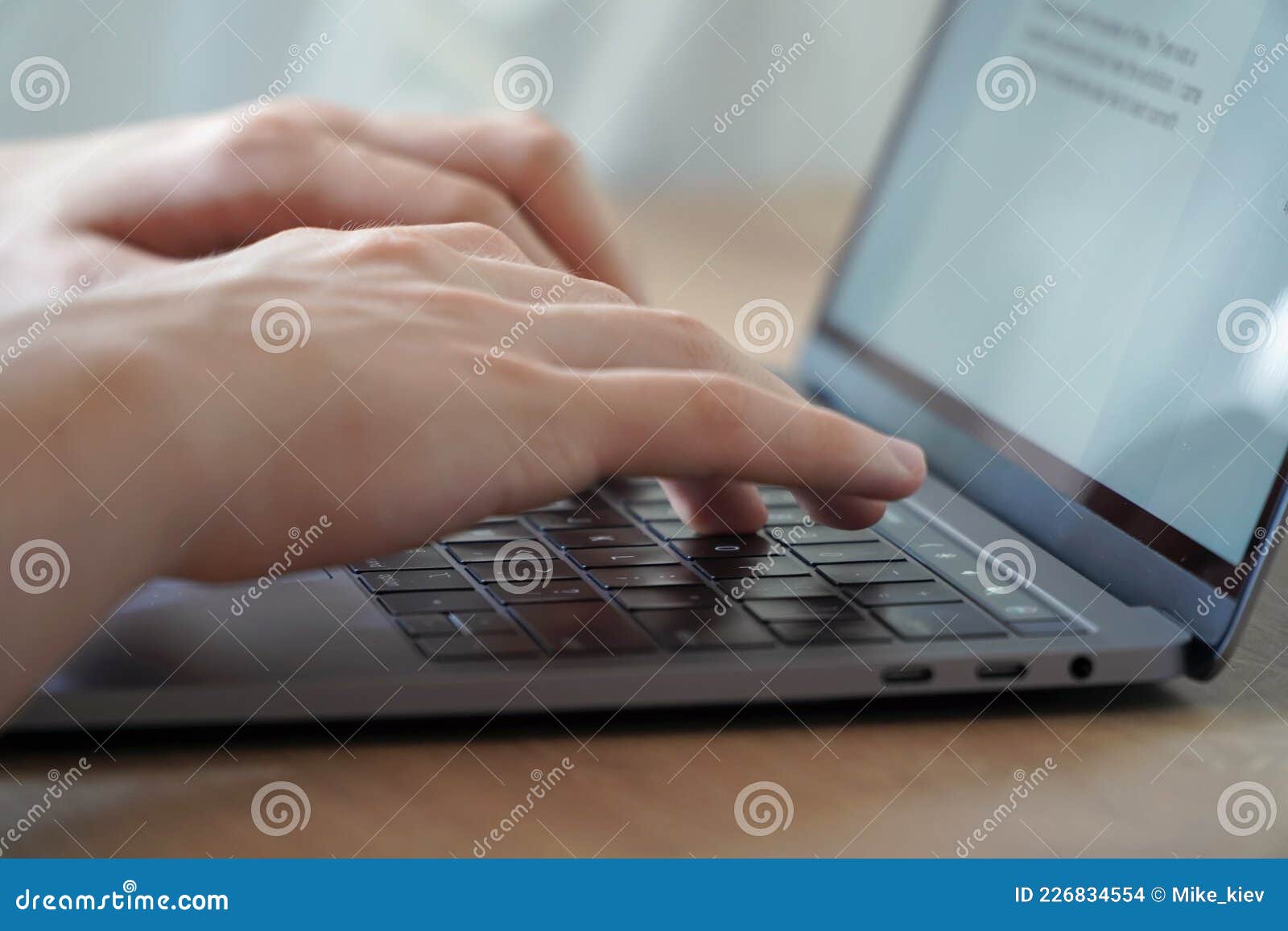 Man typing on laptop stock photo. Image of laptop, communication ...