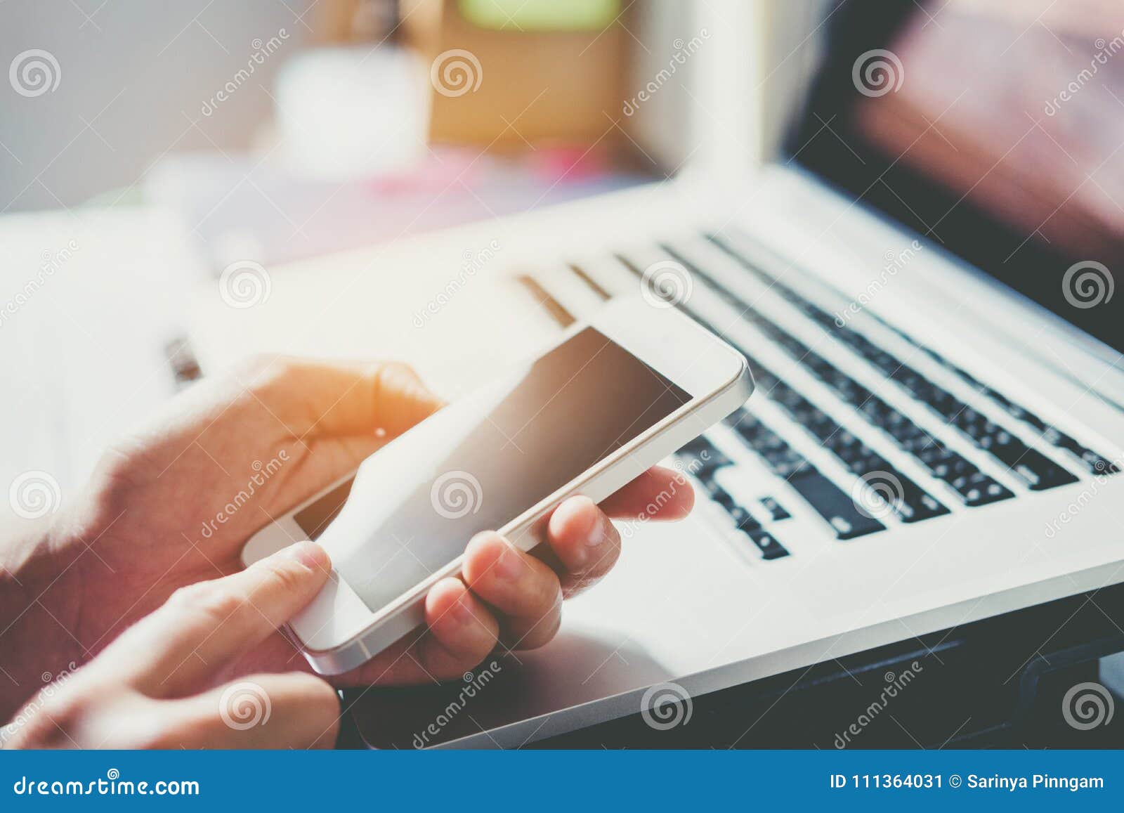 Man Typing Phone Message on Social Network Stock Image - Image of chat ...
