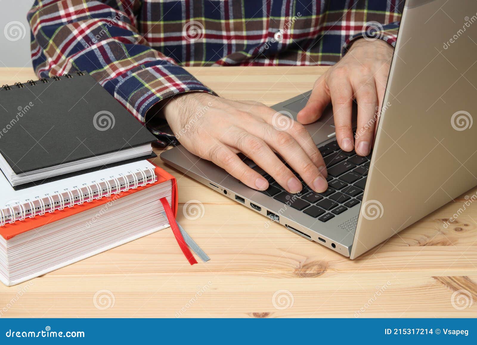 Man is Typing Something on the Laptop Stock Photo - Image of estimation ...
