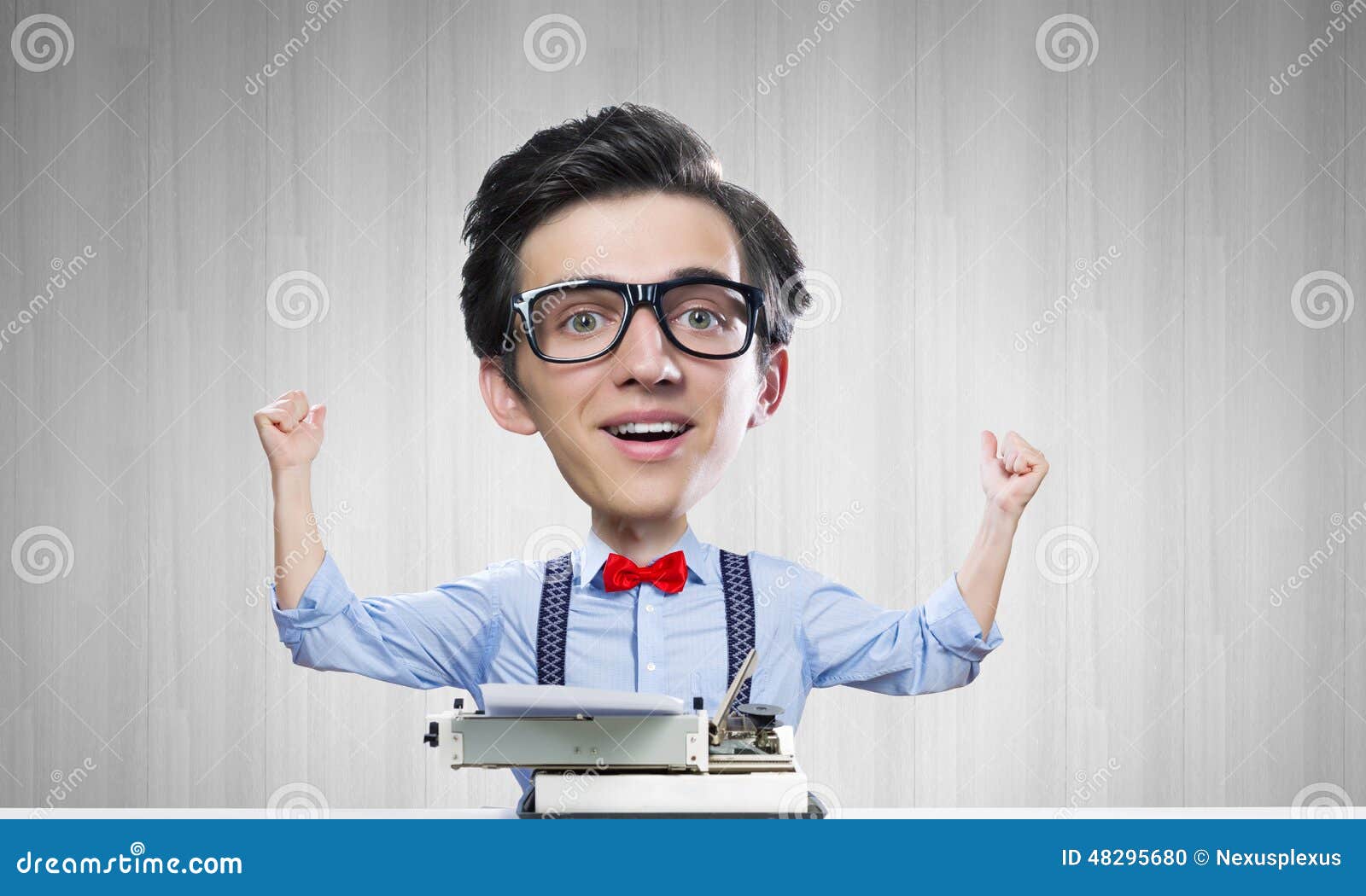 Man typist stock photo. Image of fashioned, newspaperman - 48295680