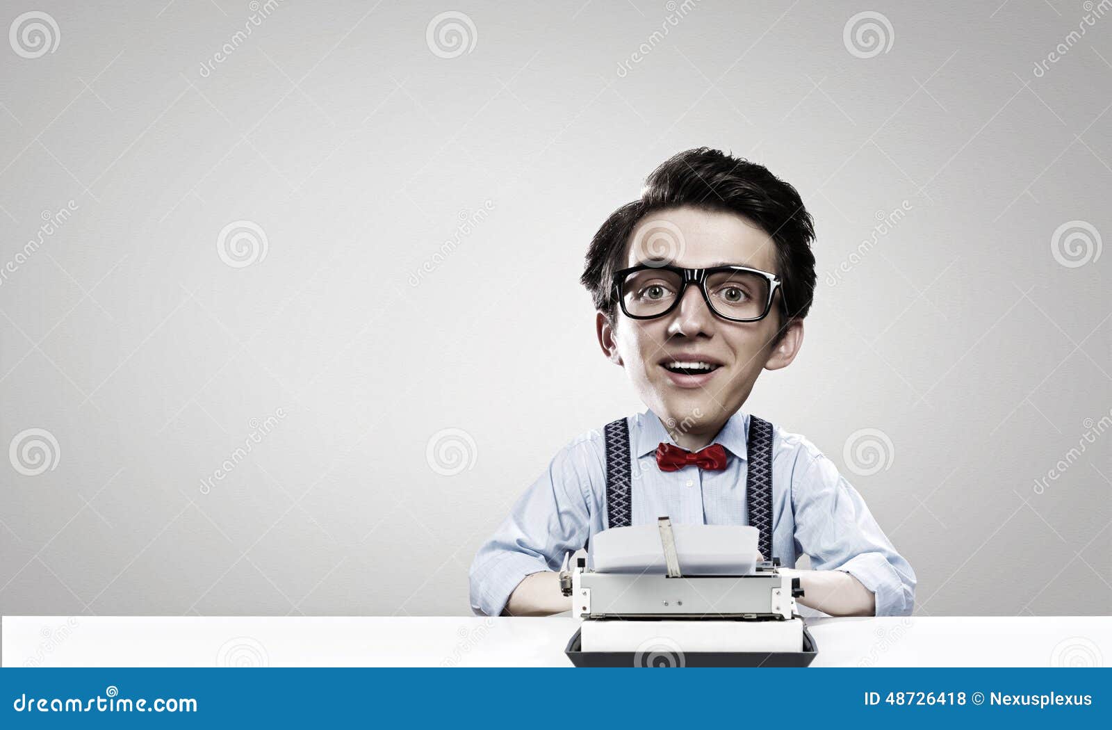 Man typist stock photo. Image of novel, caucasian, scribbler - 48726418