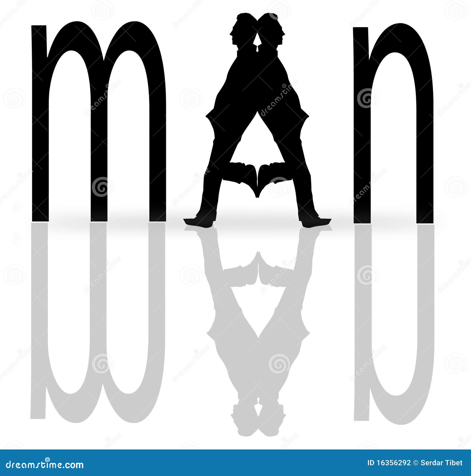 Man Typography with Two Men Silhouettes Stock Vector - Illustration of ...