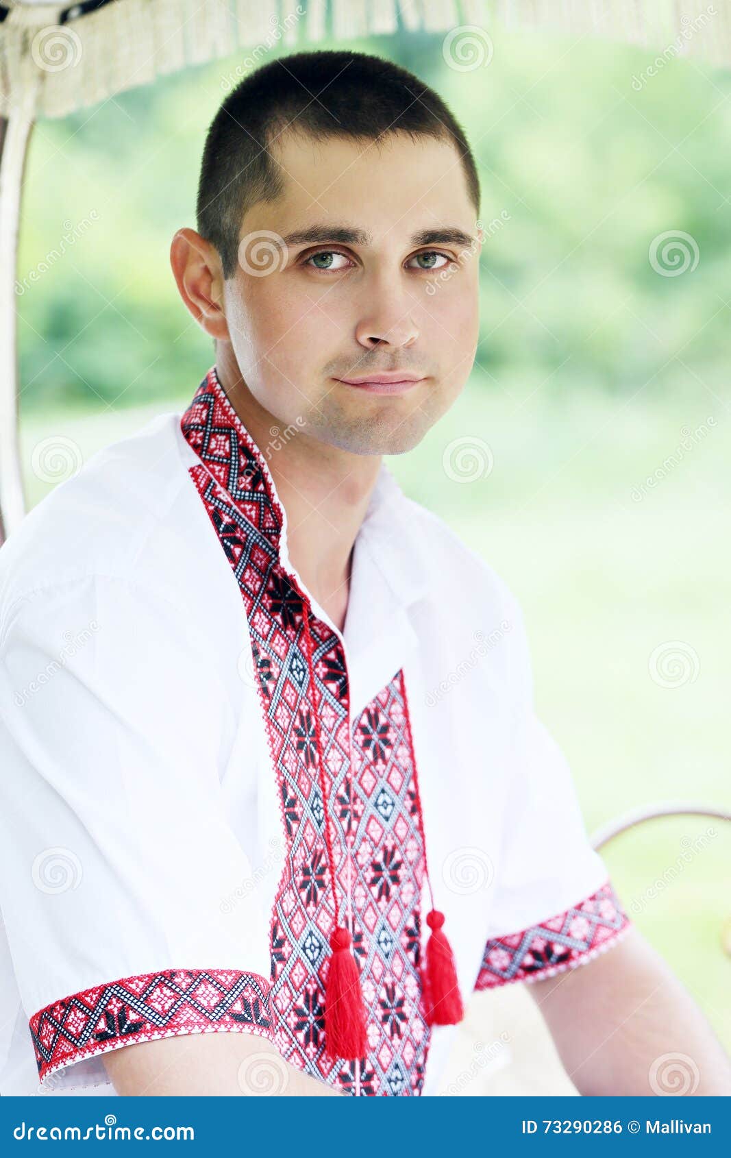Man in a Ukrainian Embroidery, Close-up Stock Photo - Image of happy ...