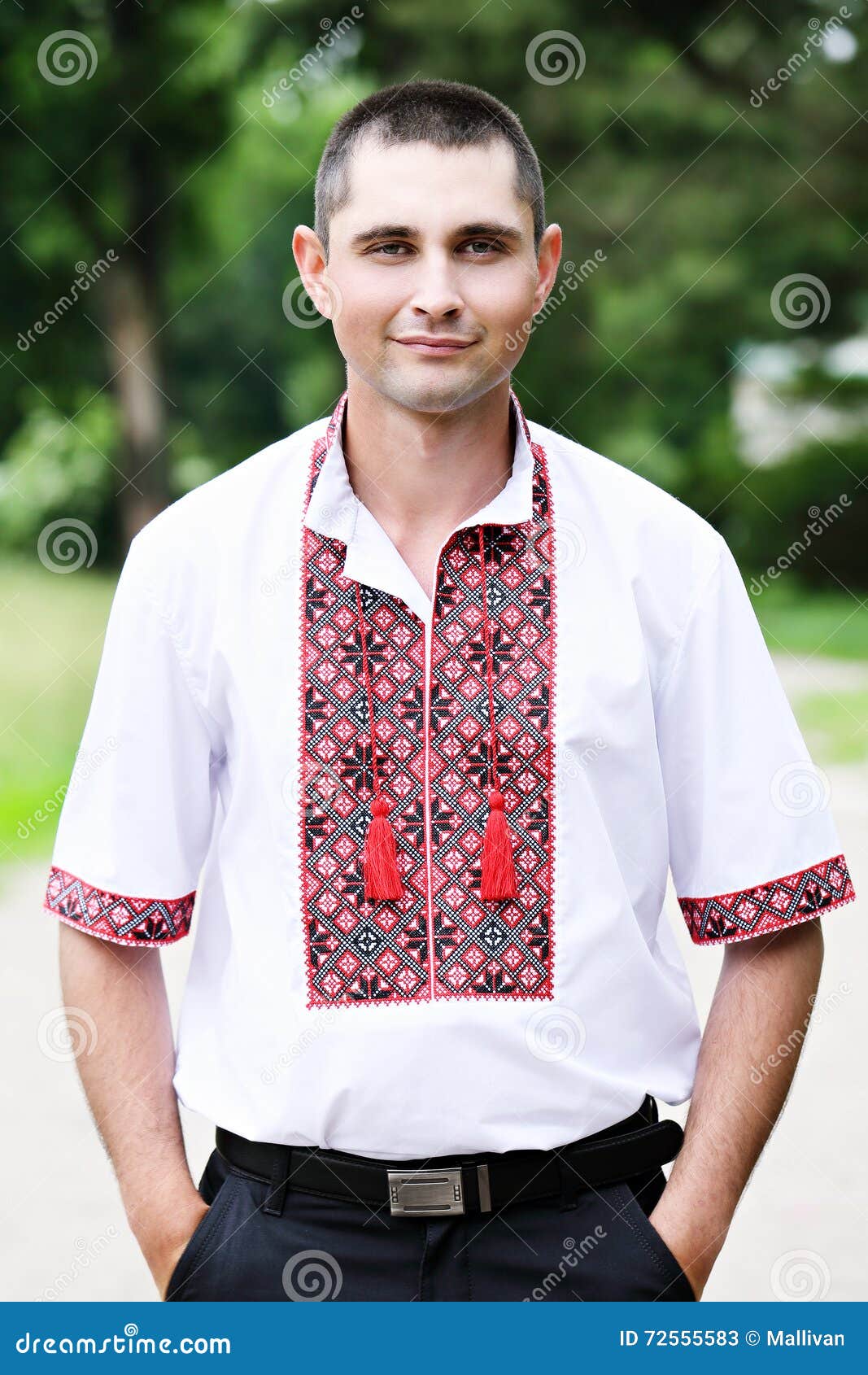 Man in a Ukrainian Embroidery Stock Image - Image of bouquet, beauty ...