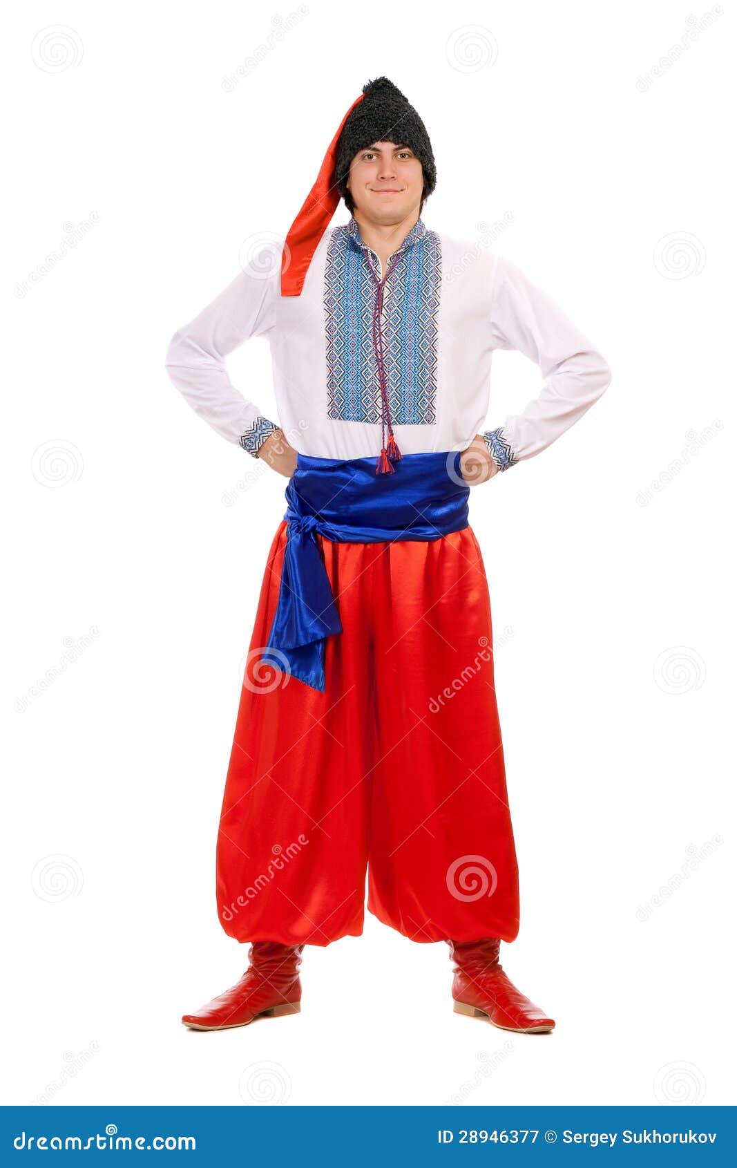 Man in the Ukrainian National Costume. Isolated Stock Image - Image of ...