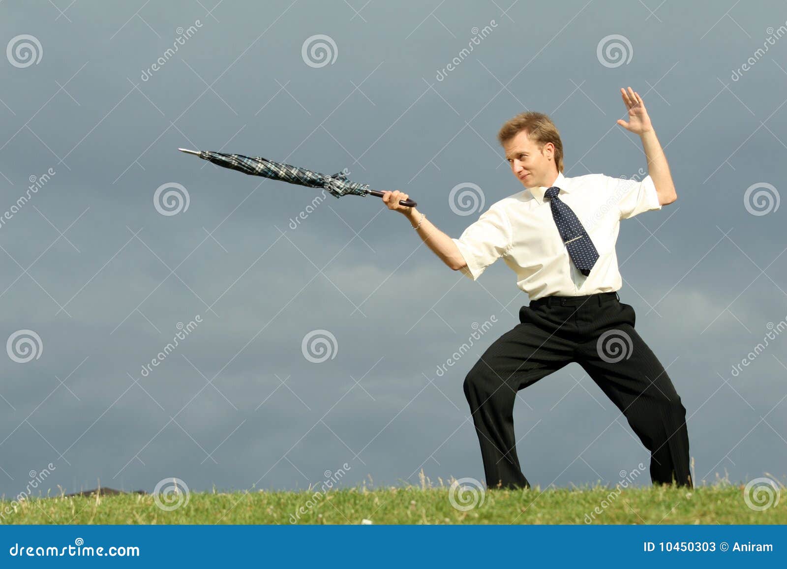 Man with umbrella fencing stock image. Image of businessman - 10450303