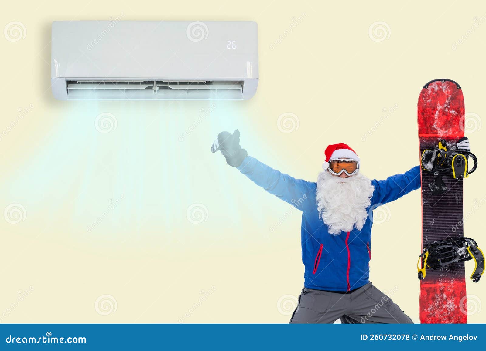 Man Under the Air Conditioner Stock Photo - Image of indoors, climate ...