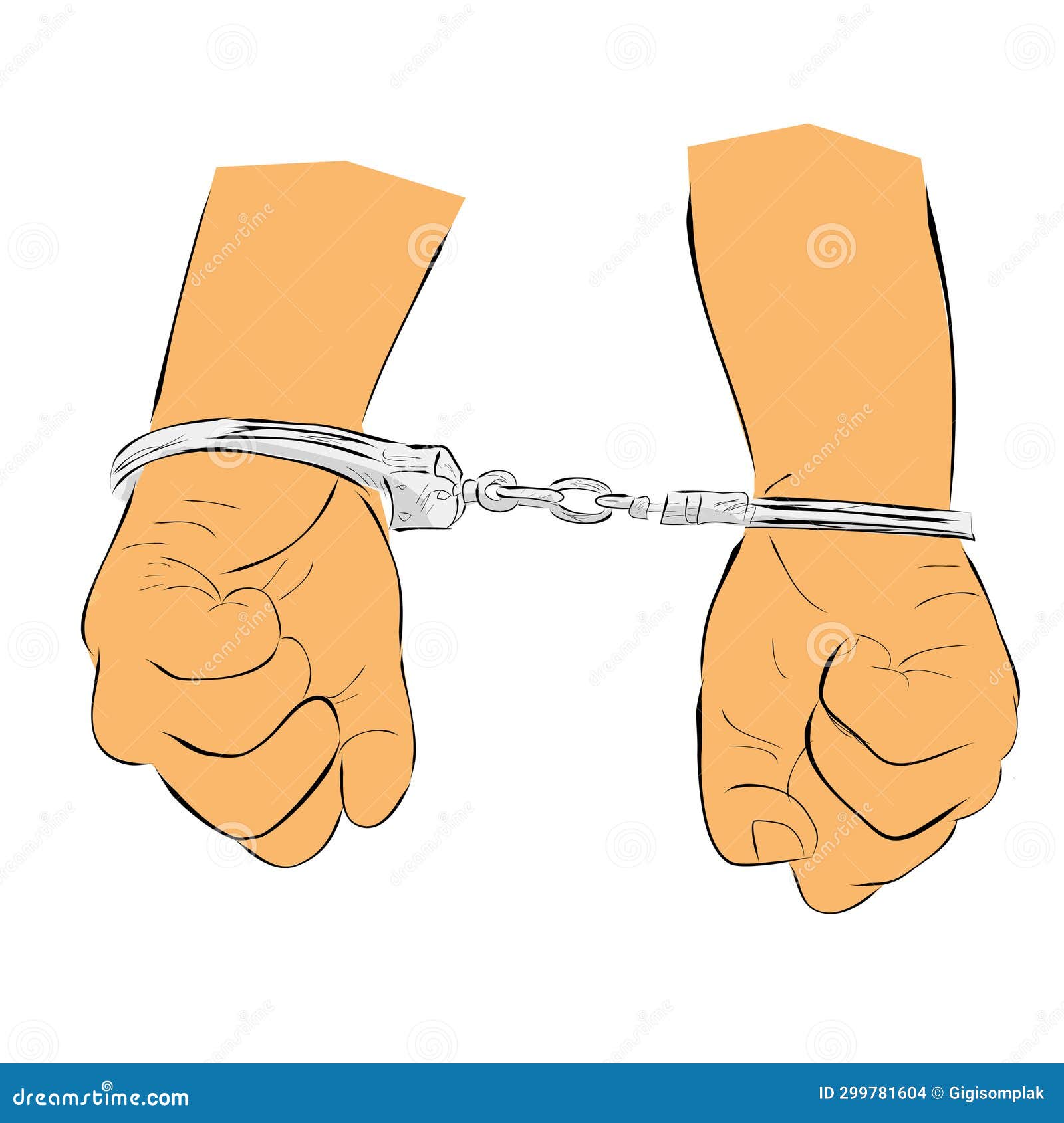 Man Under Arrest, Simple Vector Hand Draw Sketch Doodle, Simple ...