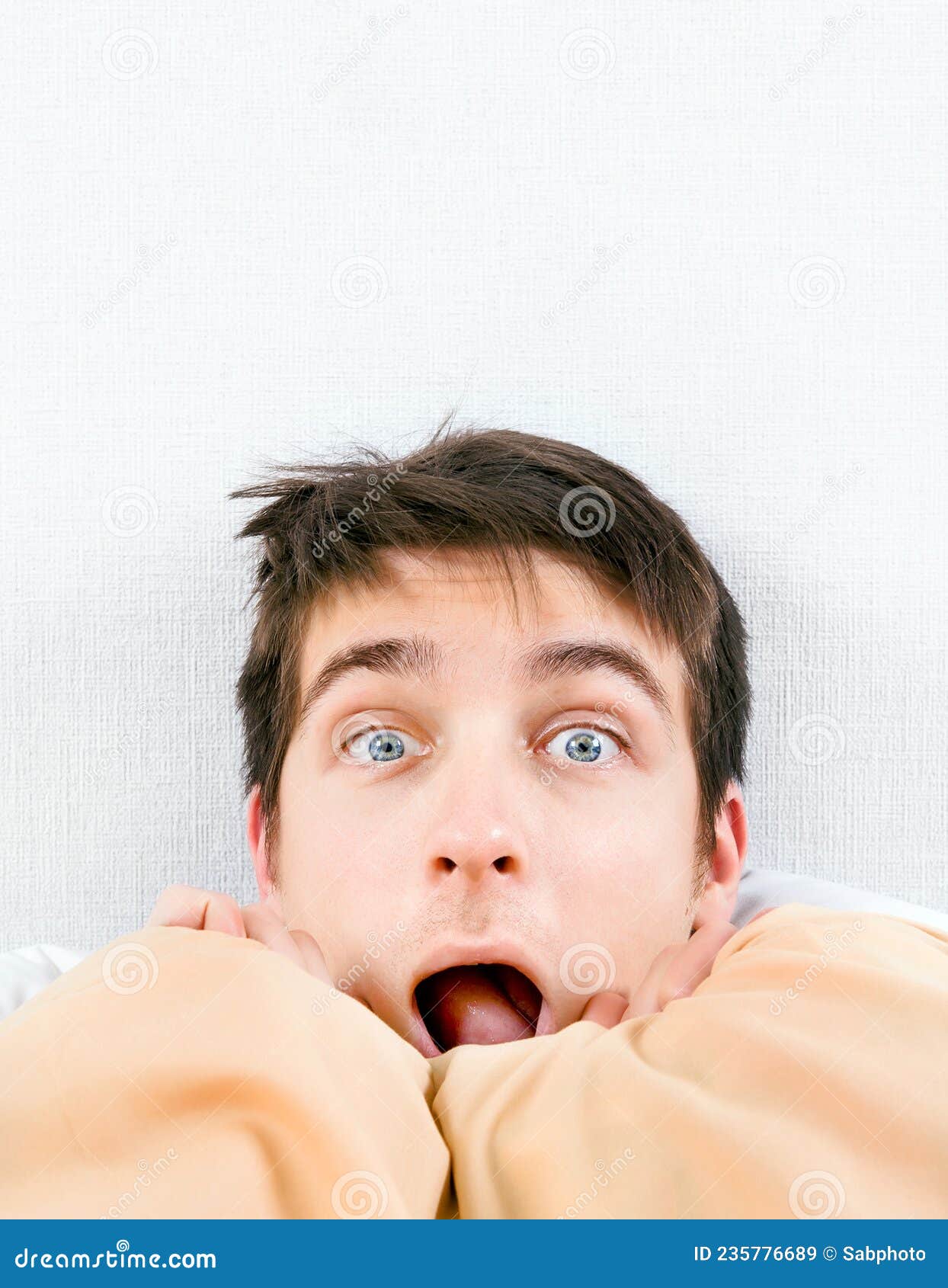 Man under the Blanket stock image. Image of gaze, person - 235776689