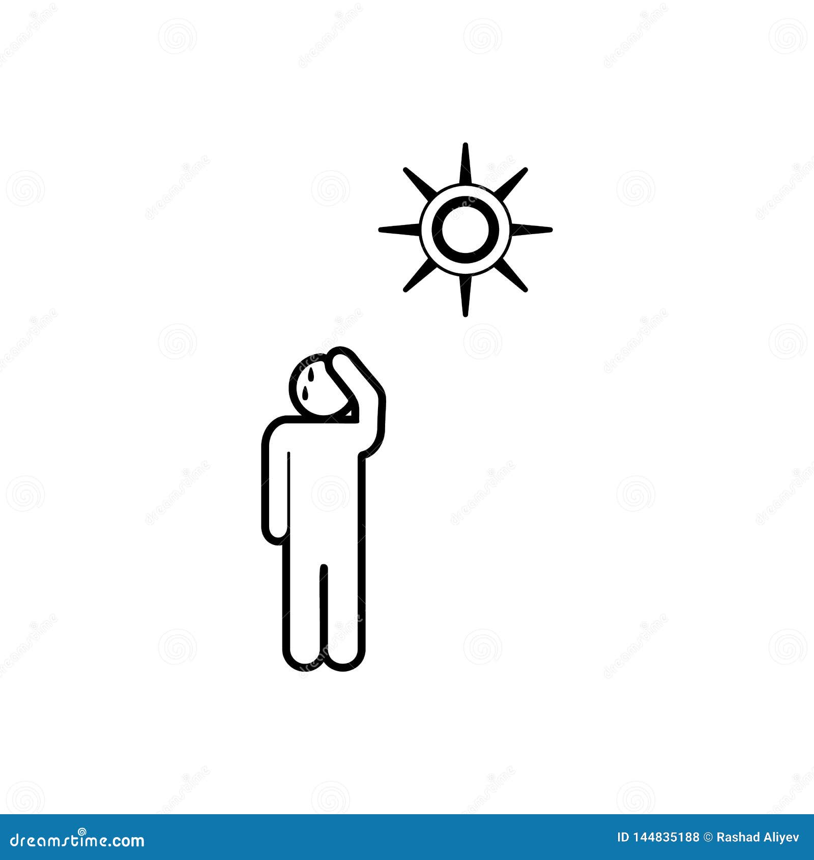 A Man Under a Hot Sun Sign Icon. Element of Weather for Mobile Concept ...
