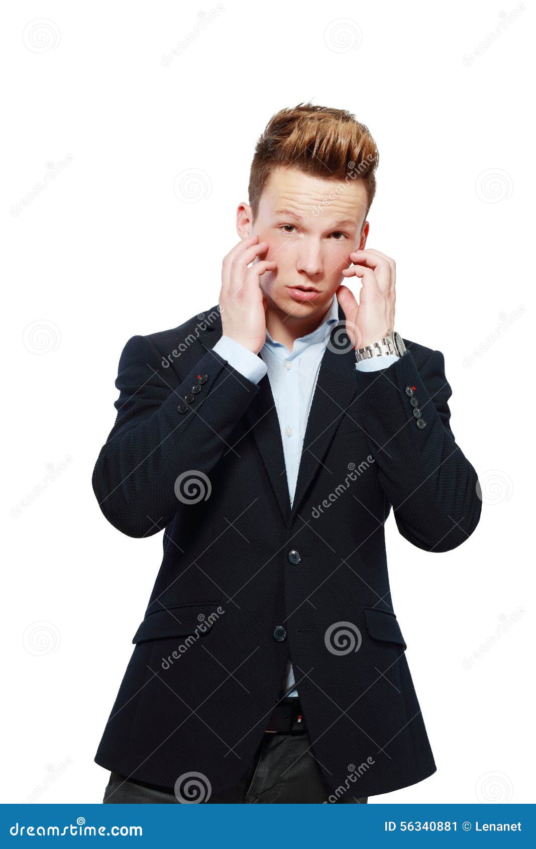 Man under pressure stock image. Image of formal, scared - 56340881