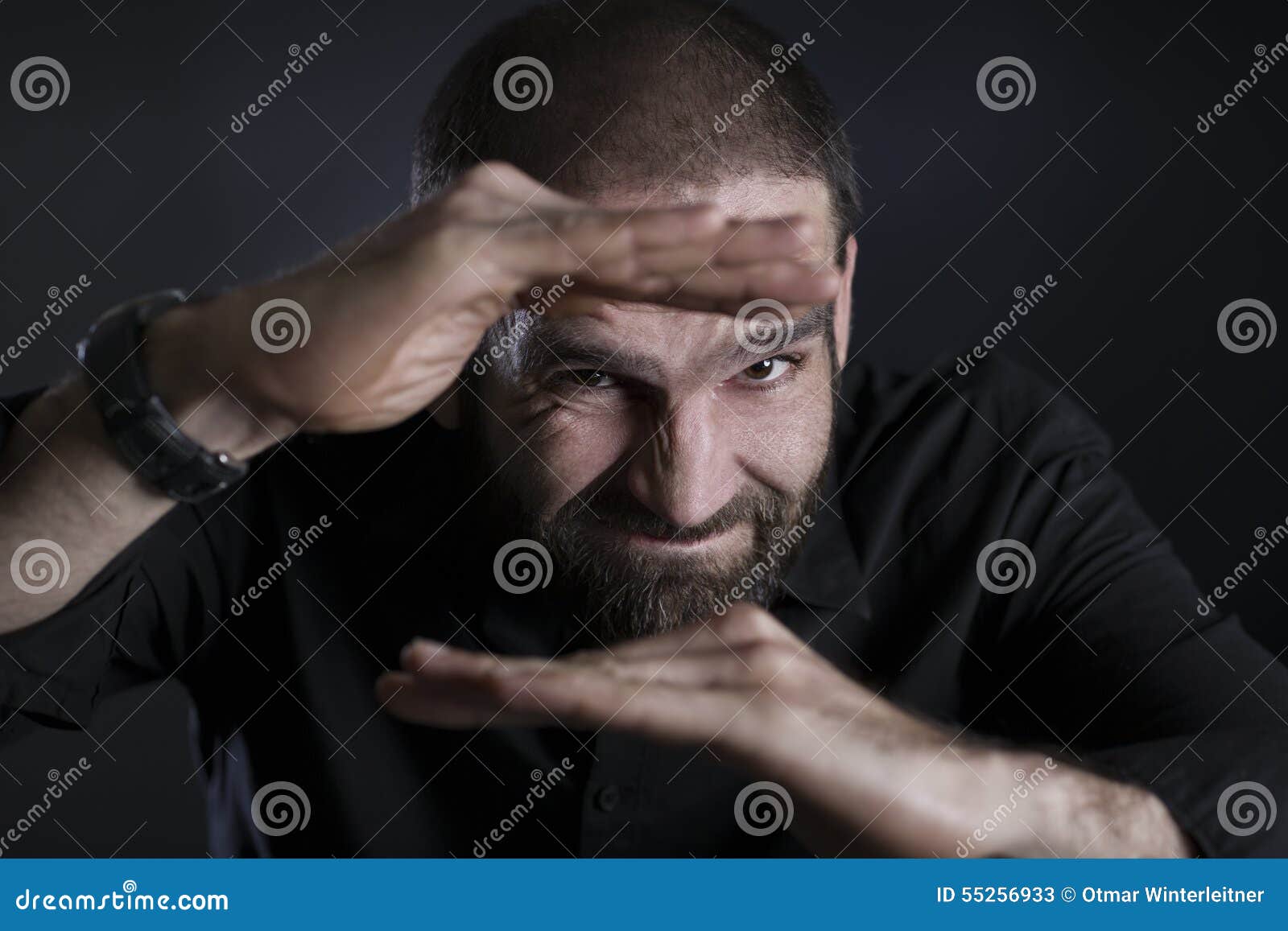 Man Under Pressure Indiacting the Tight Terms. Stock Image - Image of ...