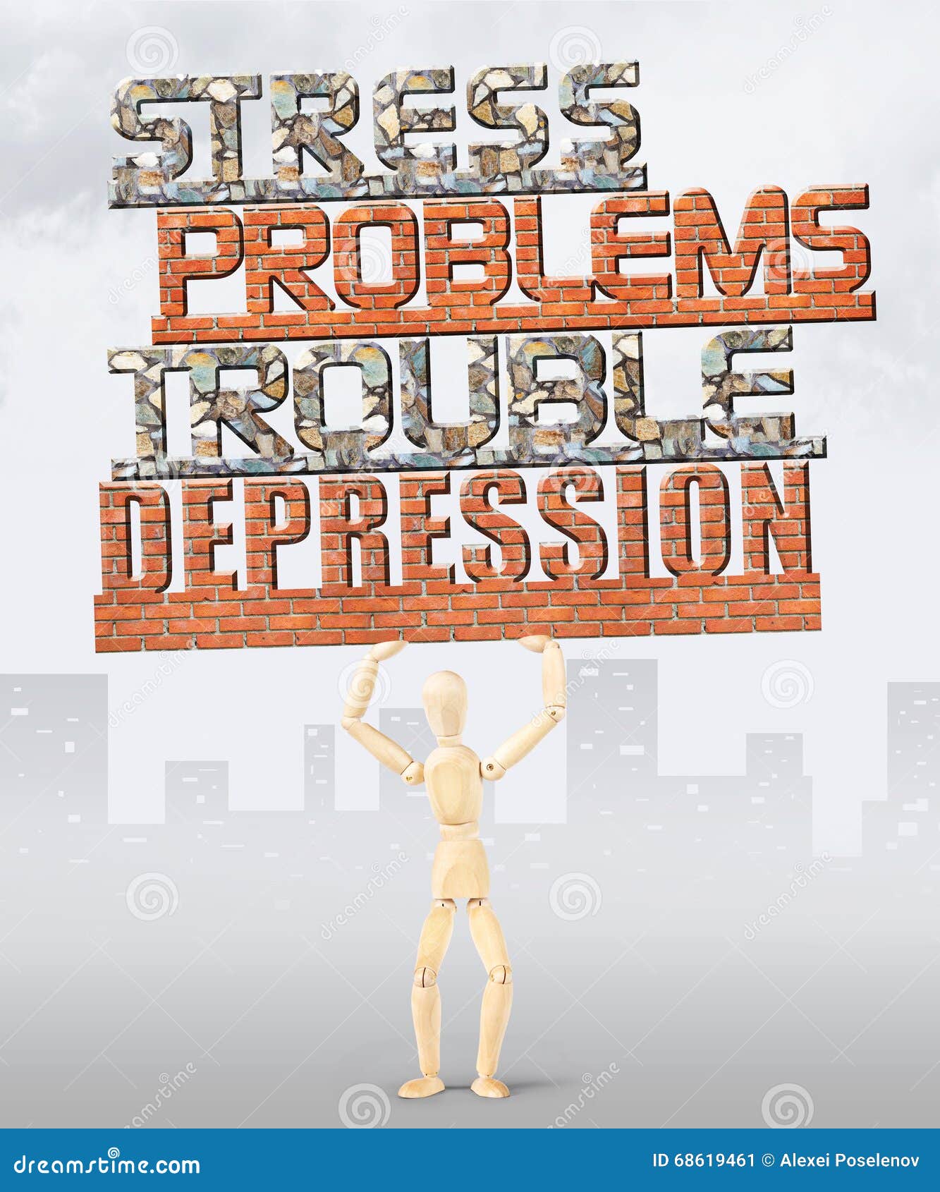 Man Under Pressure of Many Troubles and Problems Stock Image - Image of ...