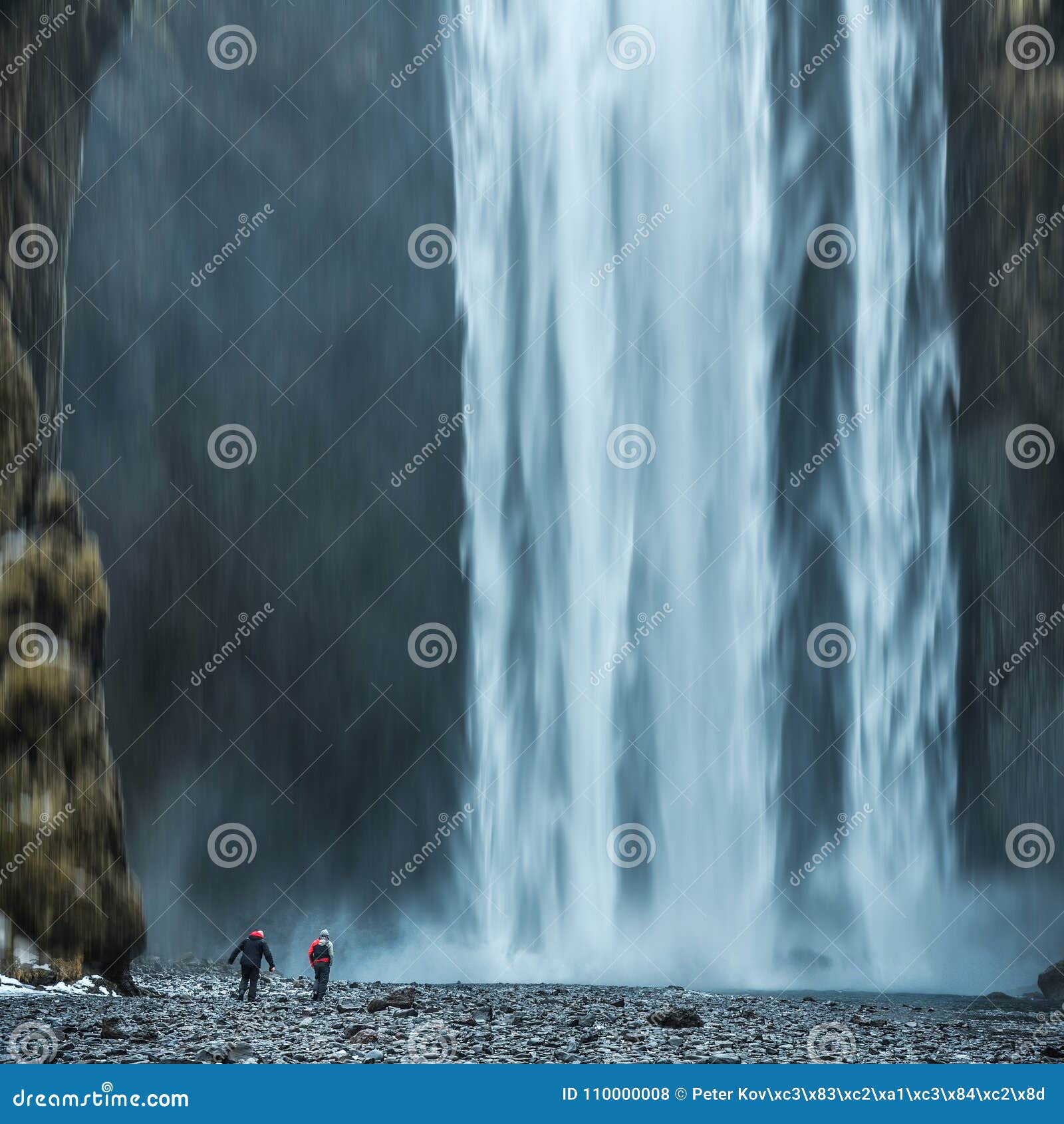Man Under Waterfall in Iceland, Adventure Photo Stock Photo - Image of ...