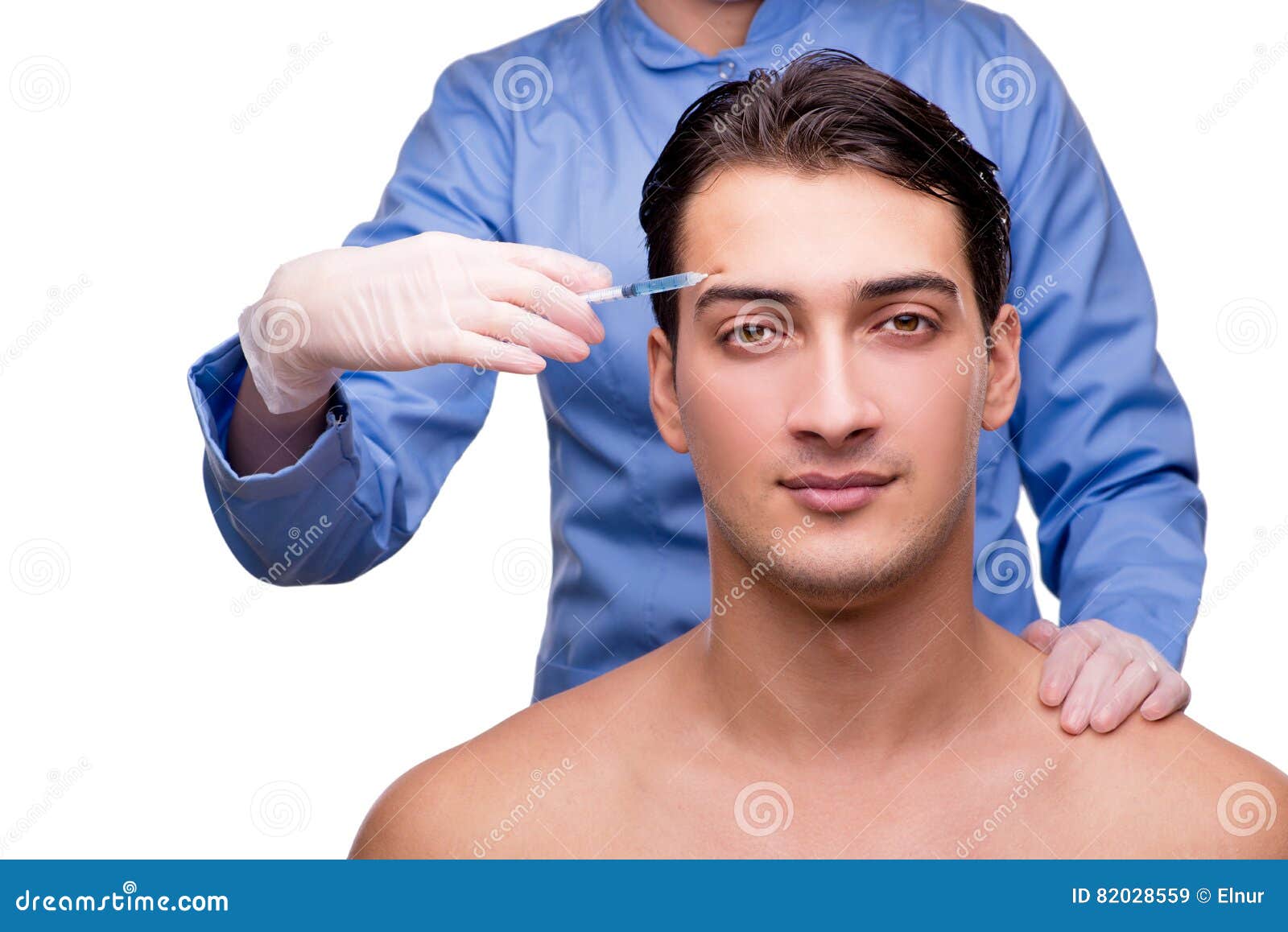 The Man Undergoing Plastic Surgery Isolated on White Stock Image ...