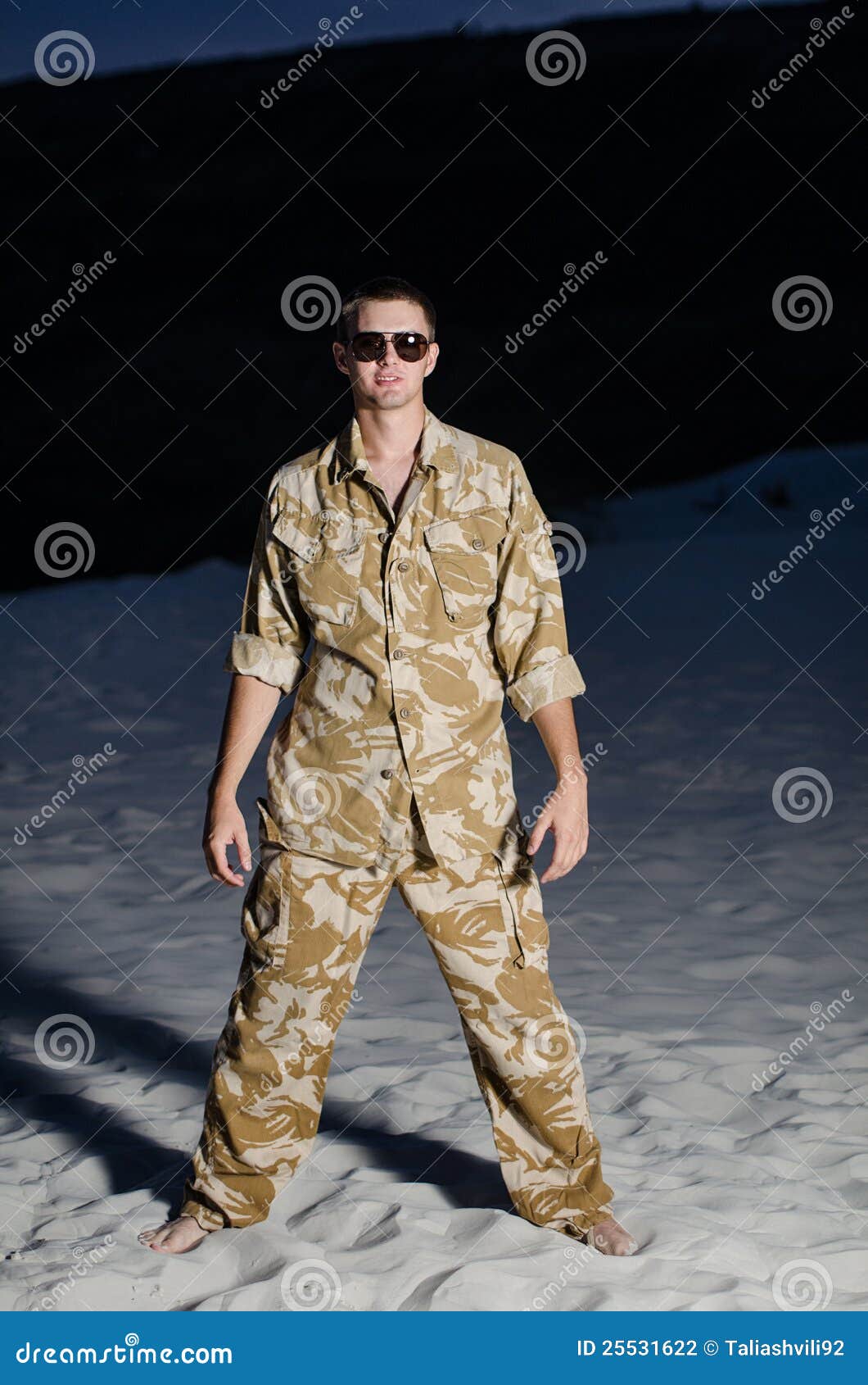 Man in Uniform on the Beach Stock Photo - Image of green, caucasian ...