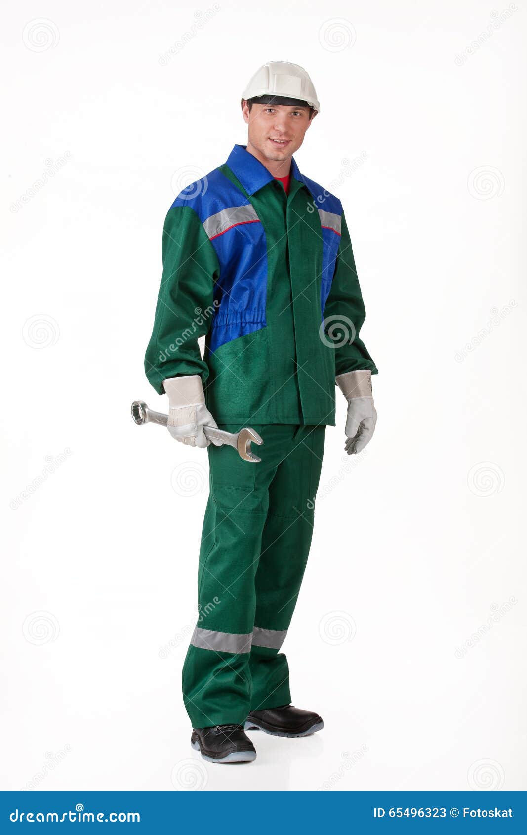 Man in the Uniform with a Spanner Stock Image - Image of clothing ...