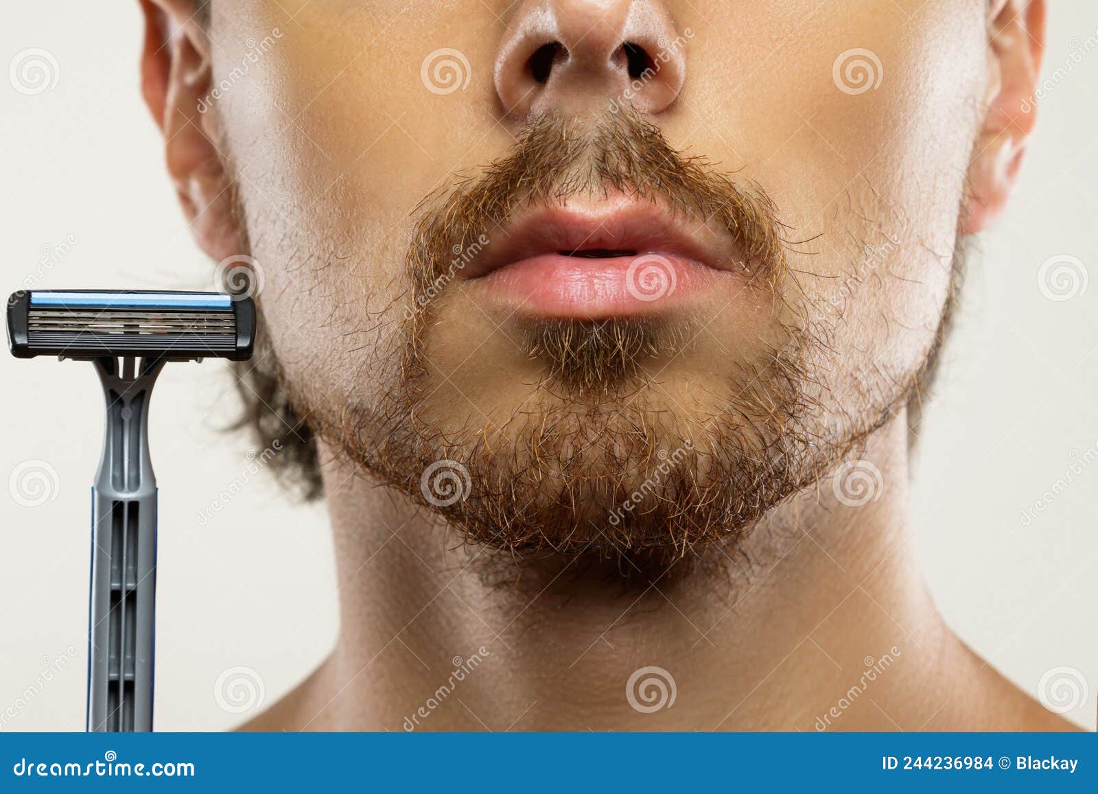 Man with Unkempt Beard before a Shaving Routine Stock Photo - Image of ...