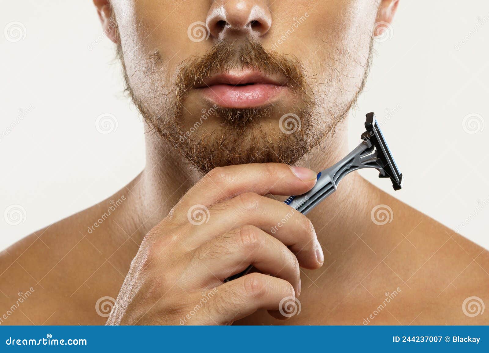 Man with Unkempt Beard before a Shaving Routine Stock Image - Image of ...