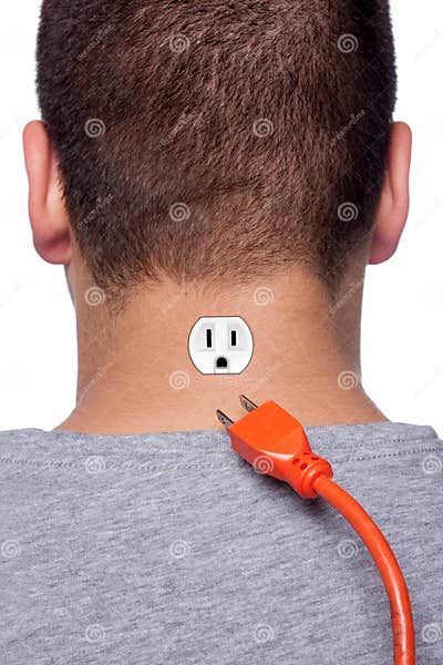Man Unplugged stock photo. Image of electric, back, lethargic - 16763930