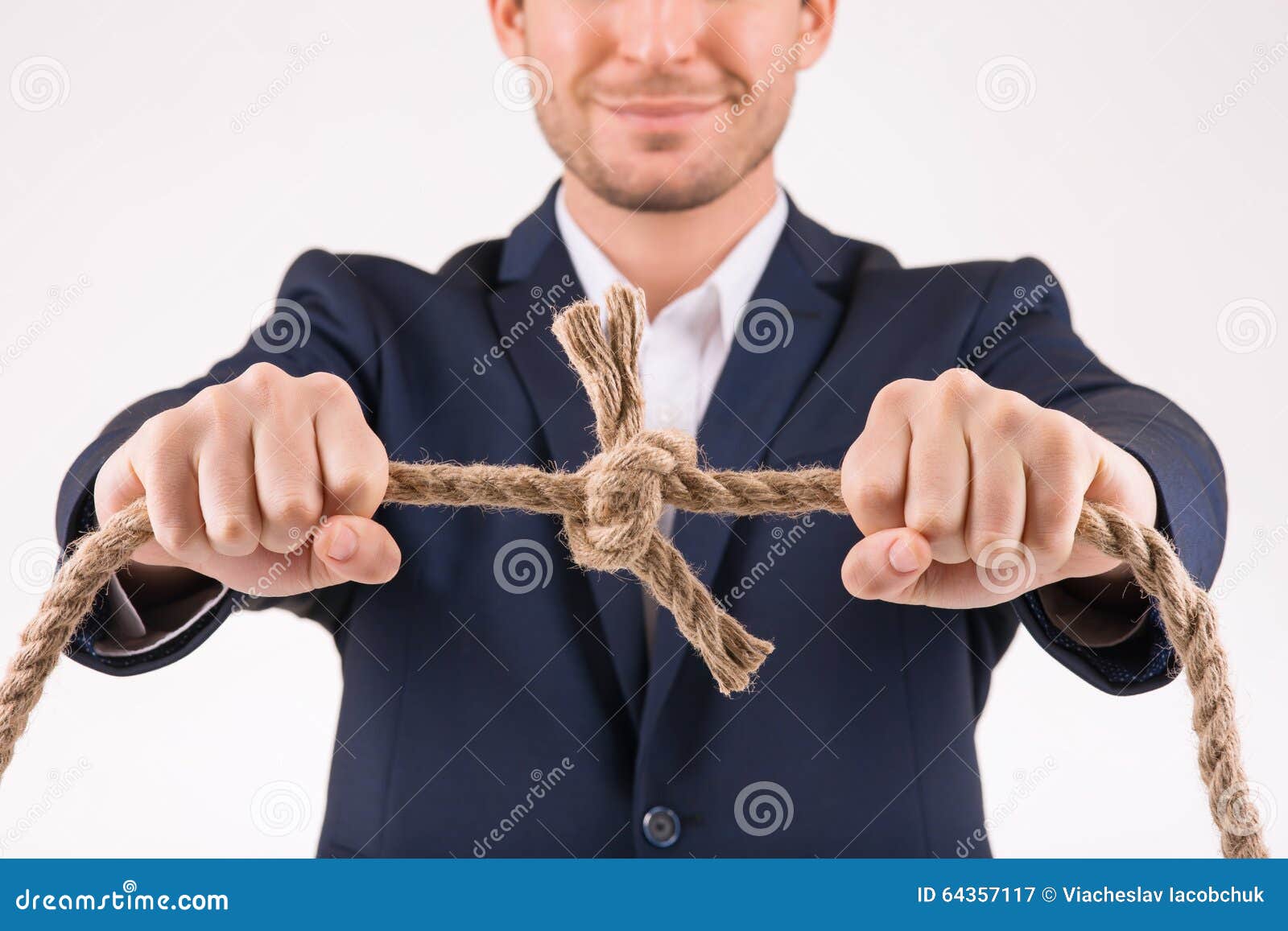 Man upholding knotted rope stock image. Image of contemporary - 64357117