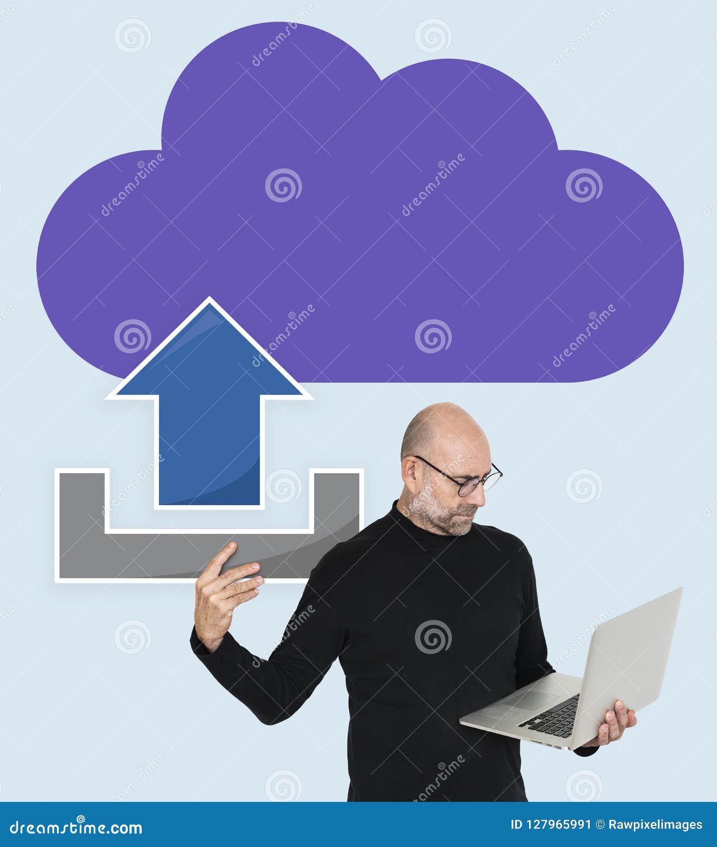 Man Uploading Data To Online Cloud Storage Stock Image - Image of ... Man Uploading Data To Online Cloud Storage Stock Image - Image of ...
